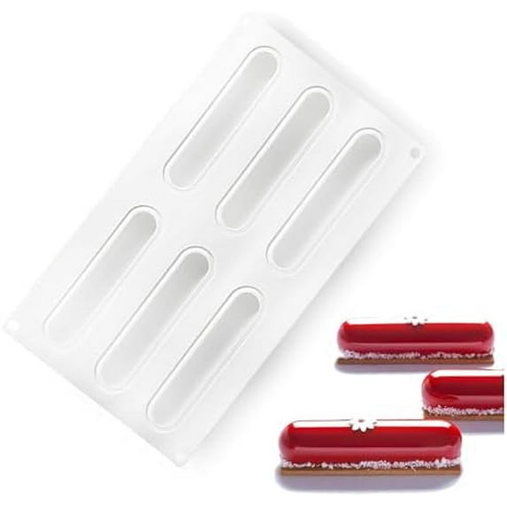 Eclair Silicone Mold for Baking Mousse Cake Dessert Pastry Chocolate ...