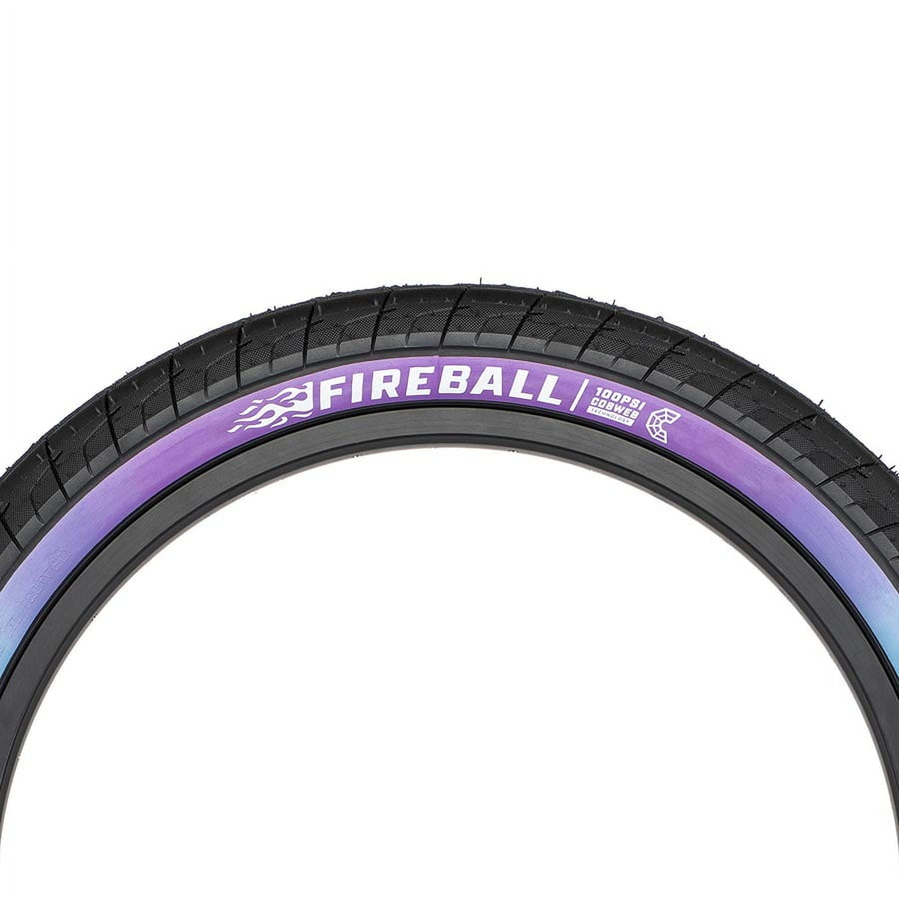 Eclat Fireball Tire 20 x 2.4 TPI 60 PSI 100 Clincher Wire Purple/Teal Fade BMX - Walmart.com
