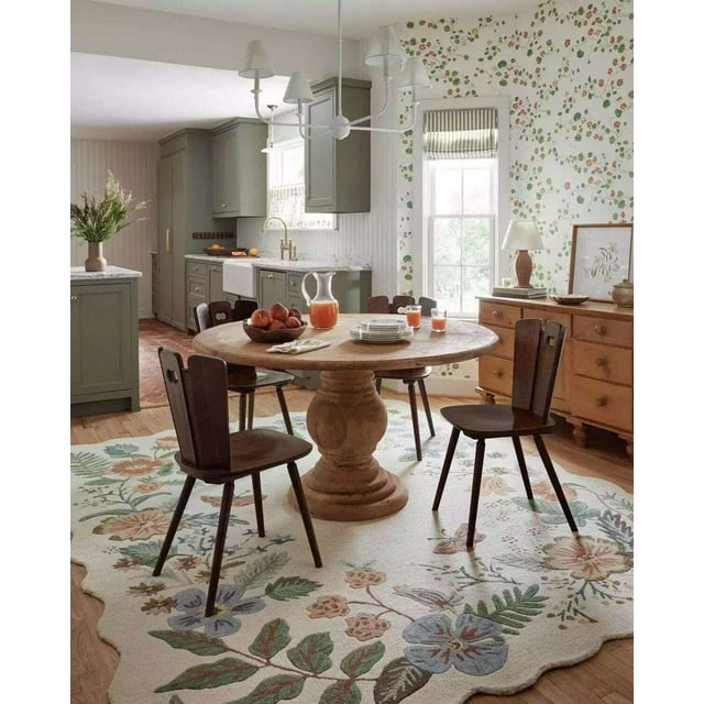 Eclatique Hand-Tufted Scalloped Wool Area Rug | 100% New Zealand Wool ...