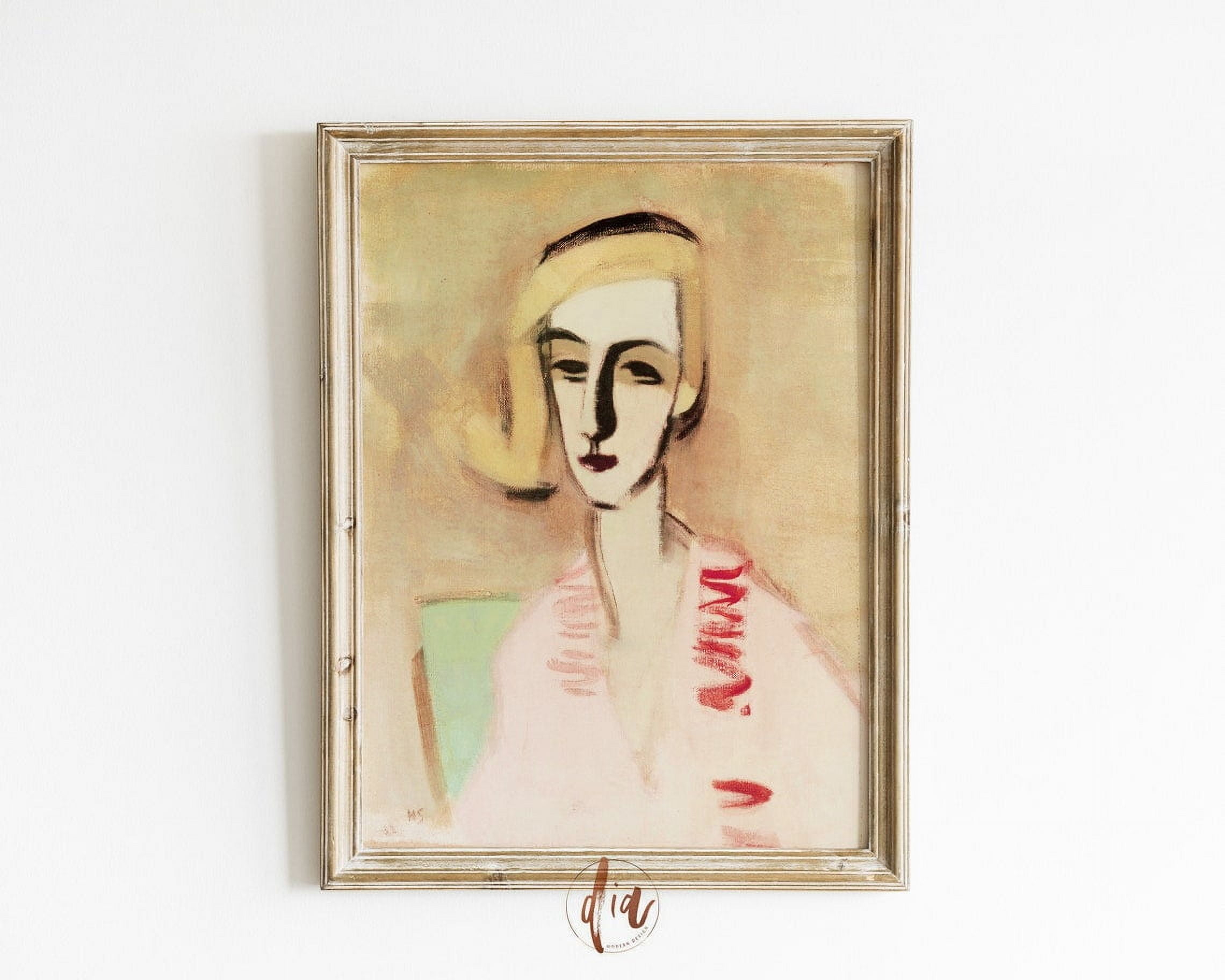 Eclectic Abstract Female Portrait, Vintage Portrait Painting, Abstract ...