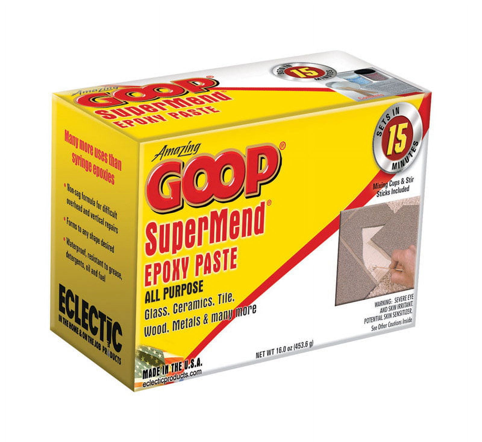 Eclectic Amazing Goop Supermend Epoxy Paste, 16 oz, Kit, White, Liquid ...