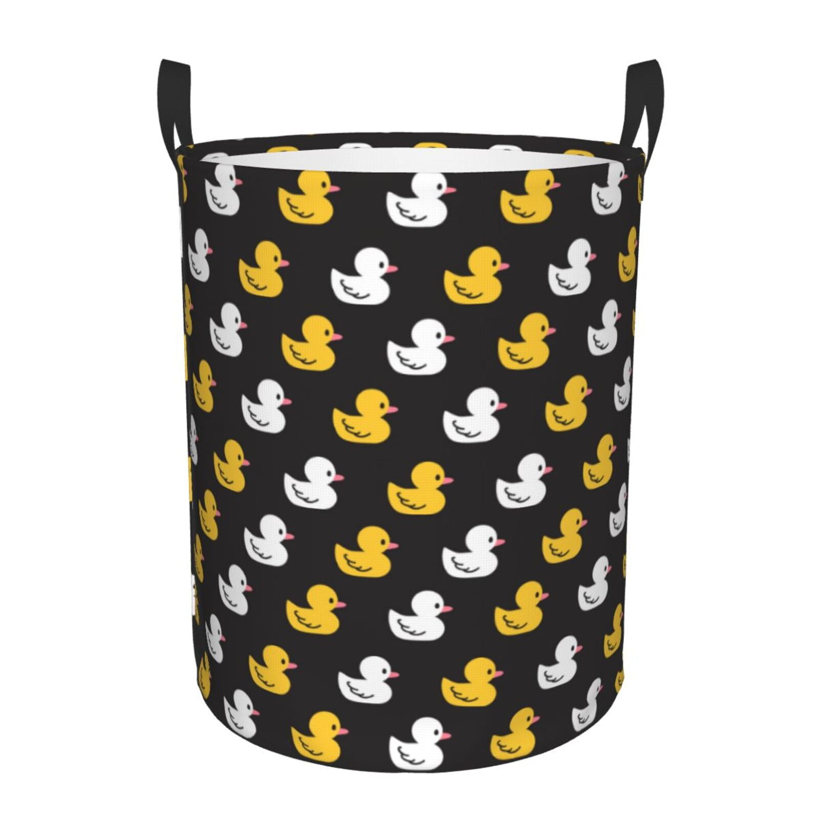 Eclectic Cartoon Cute Duck Round Laundry Basket, Laundry Hamper with ...