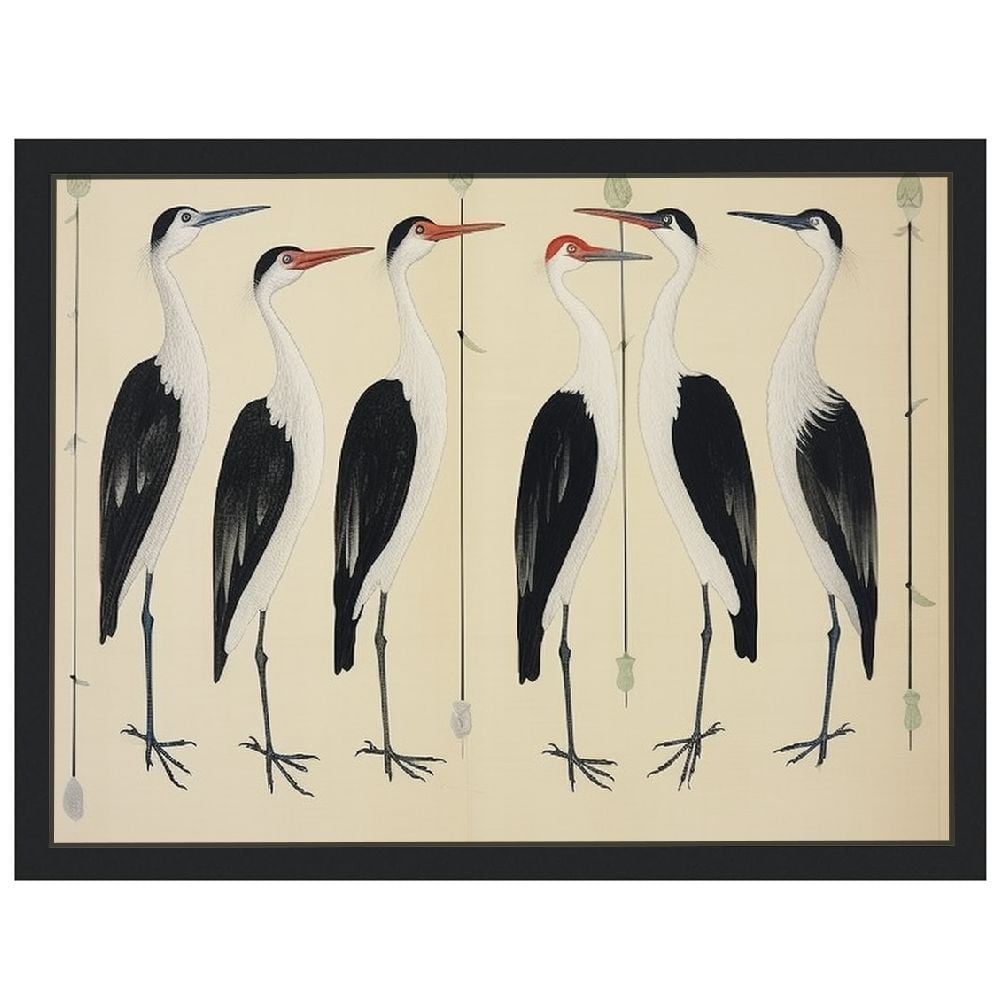 Eclectic Decor Wall Art Red Crowned Crane Canvas Prints Picture ...