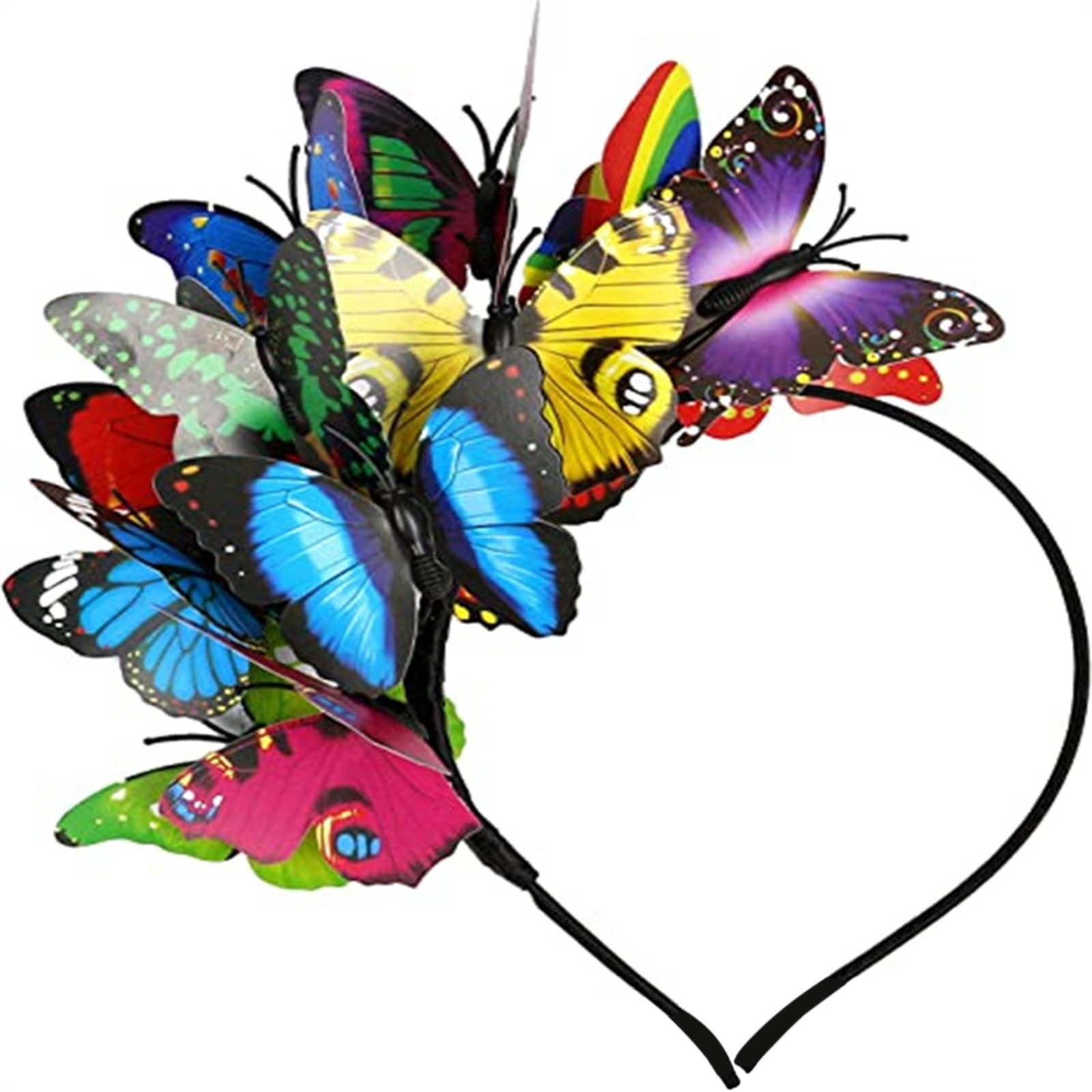 Eclectic Floral Headband Sparkling Butterfly For Carnival Weddings ...