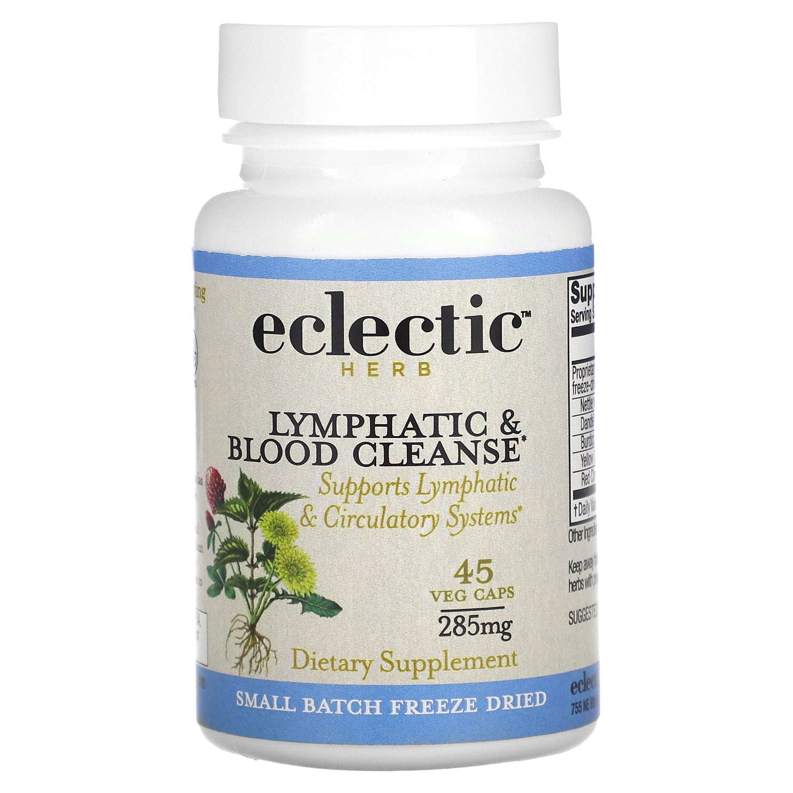 Eclectic Herb Freeze Dried, Lymphatic & Blood Cleanse, 285 mg, 45 Veg ...