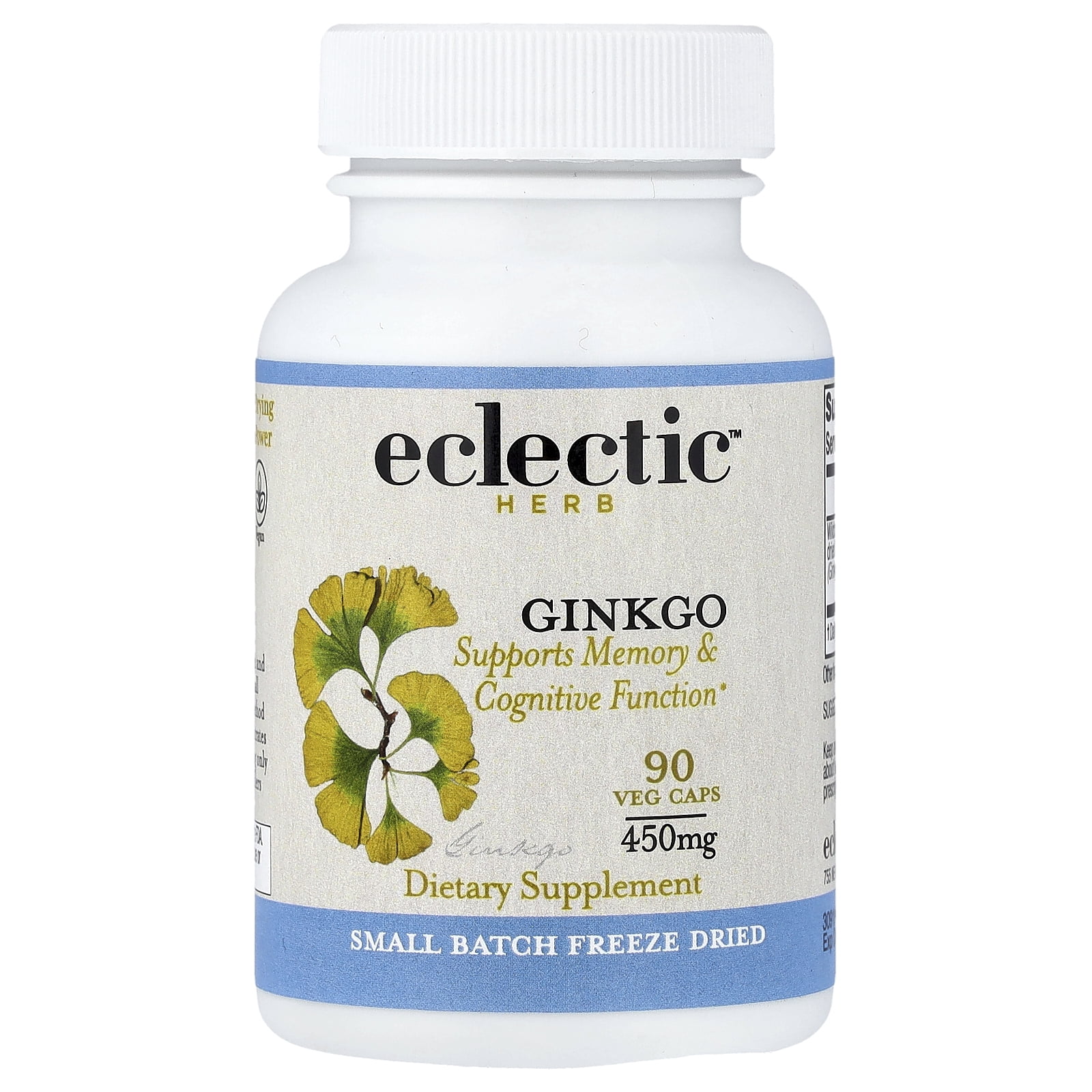 Eclectic Herb Ginkgo Biloba 500mg Freeze-Dried 90 VegCap - Walmart.com