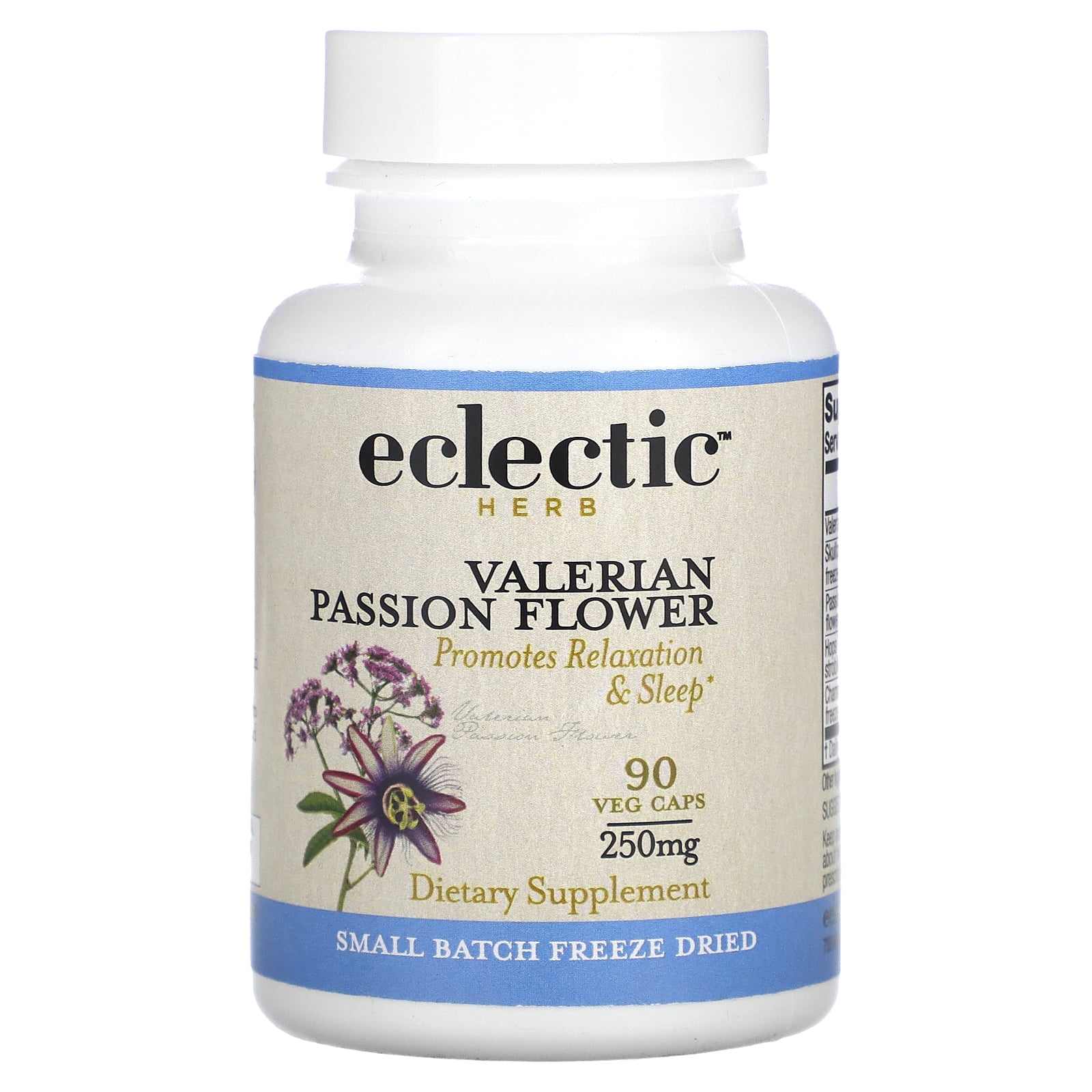 Eclectic Herb Valerian Passion Flower 250 Mg 90 Veg Caps