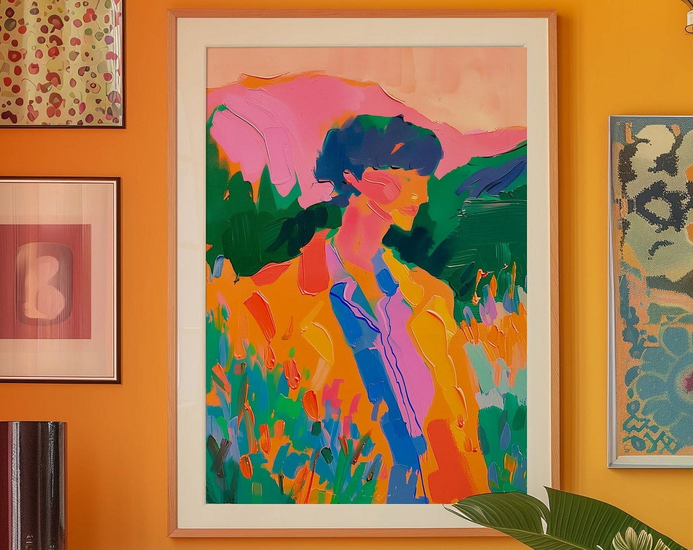 Eclectic Maximalist Art, Colorful Oil Painting, Red Wall Art, Trendy ...