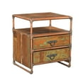Eclectic Reclaimed Wood And Copper Pipes Repurposed 22" Wide Nightstand ...
