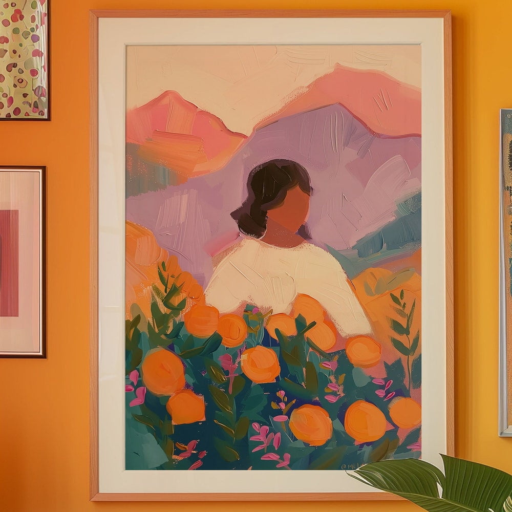 Eclectic Wall Art, 70S Retro Poster, Orange Wall Art, Kitchen Wall ...