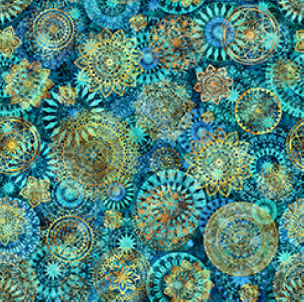 Eclectica - Teal - Blue - Medallions - Qt Fabrics - 29194-Q - Walmart.com