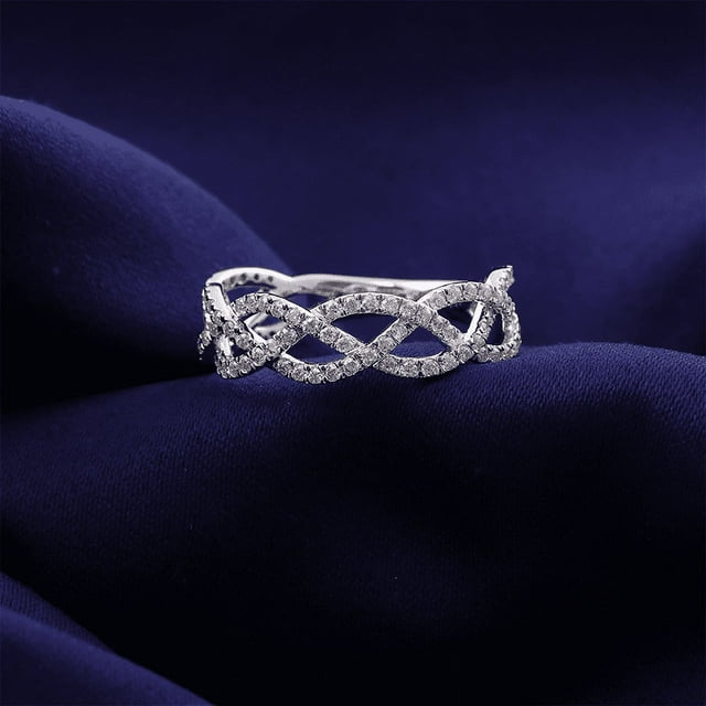 Eclet Jewels 0.6 Ct Round Brilliant Cut Diamond Rings - Silver 14K ...