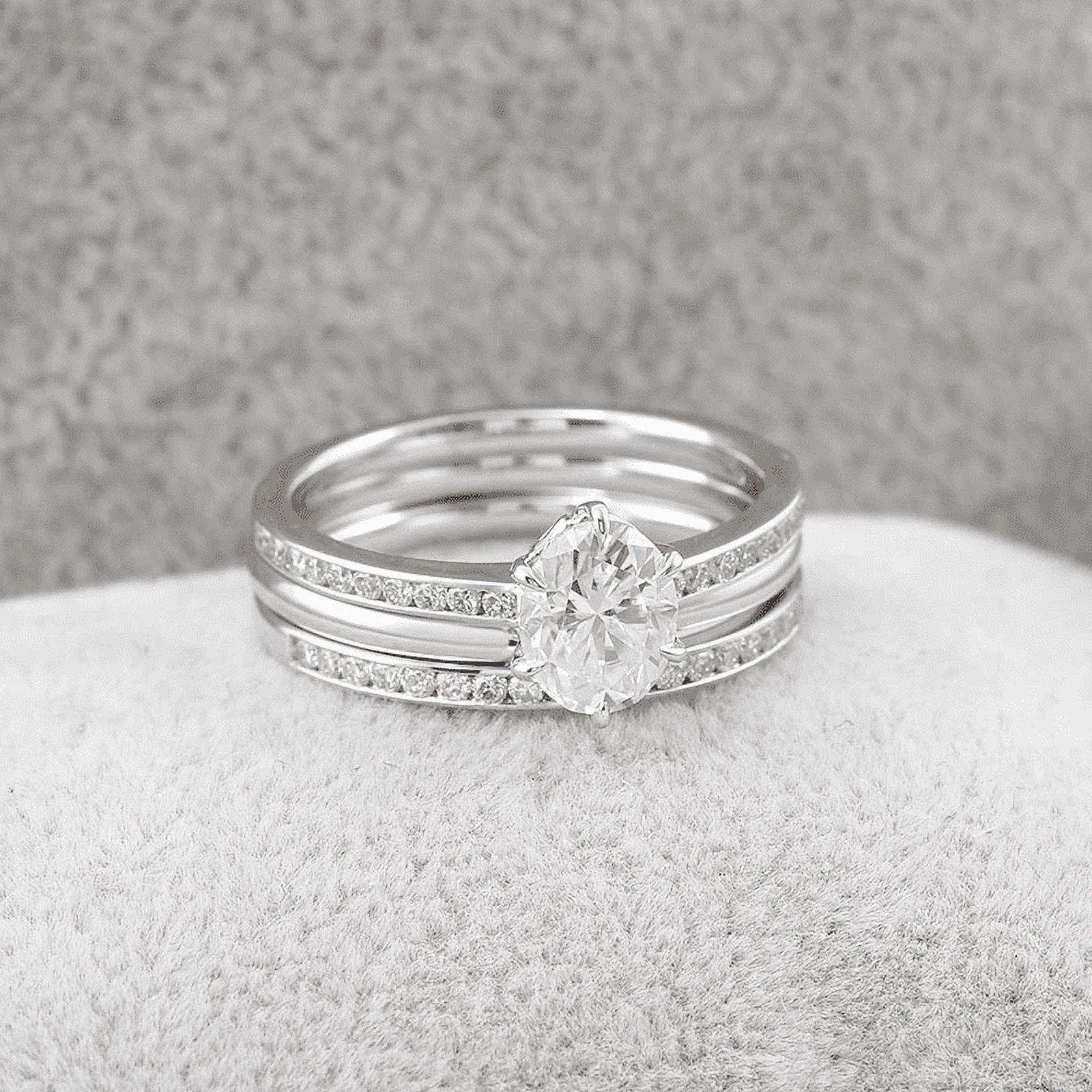 Eclet Jewels 1.6 Ct Oval Cut Moissanite Ring - 14K White Gold Plated ...