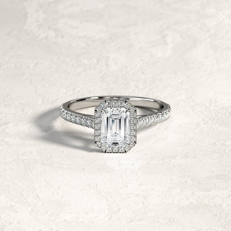 Eclet Jewels 1.8 Ct Emerald Cut Diamond Rings - 14K White Gold Over ...