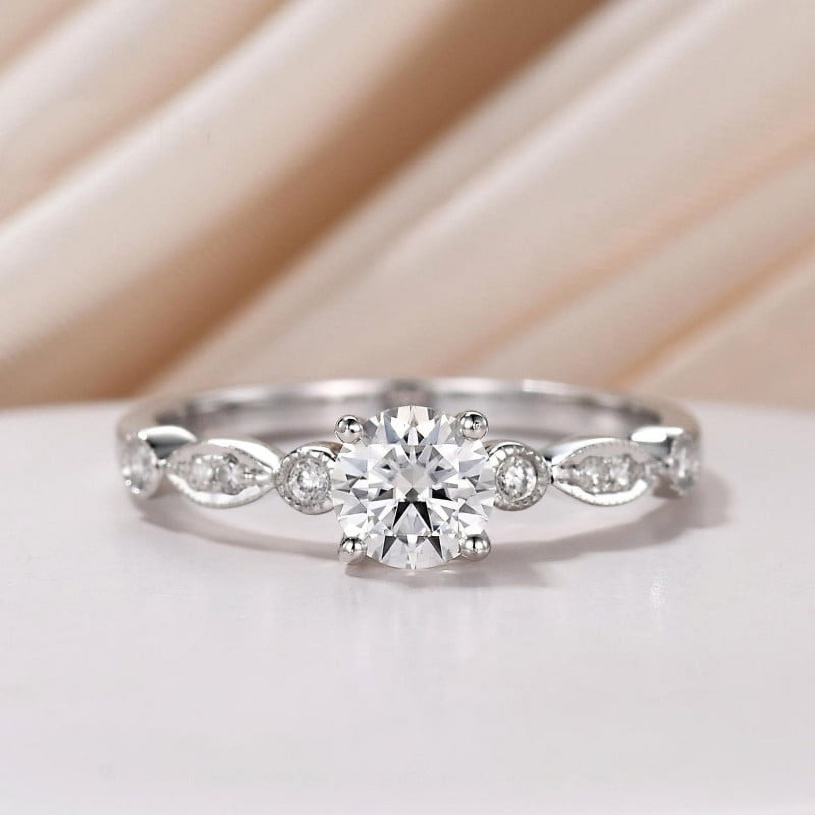 Eclet Jewels 1.8 Ct Round Brilliant Cut Moissanite Ring - 14K White ...