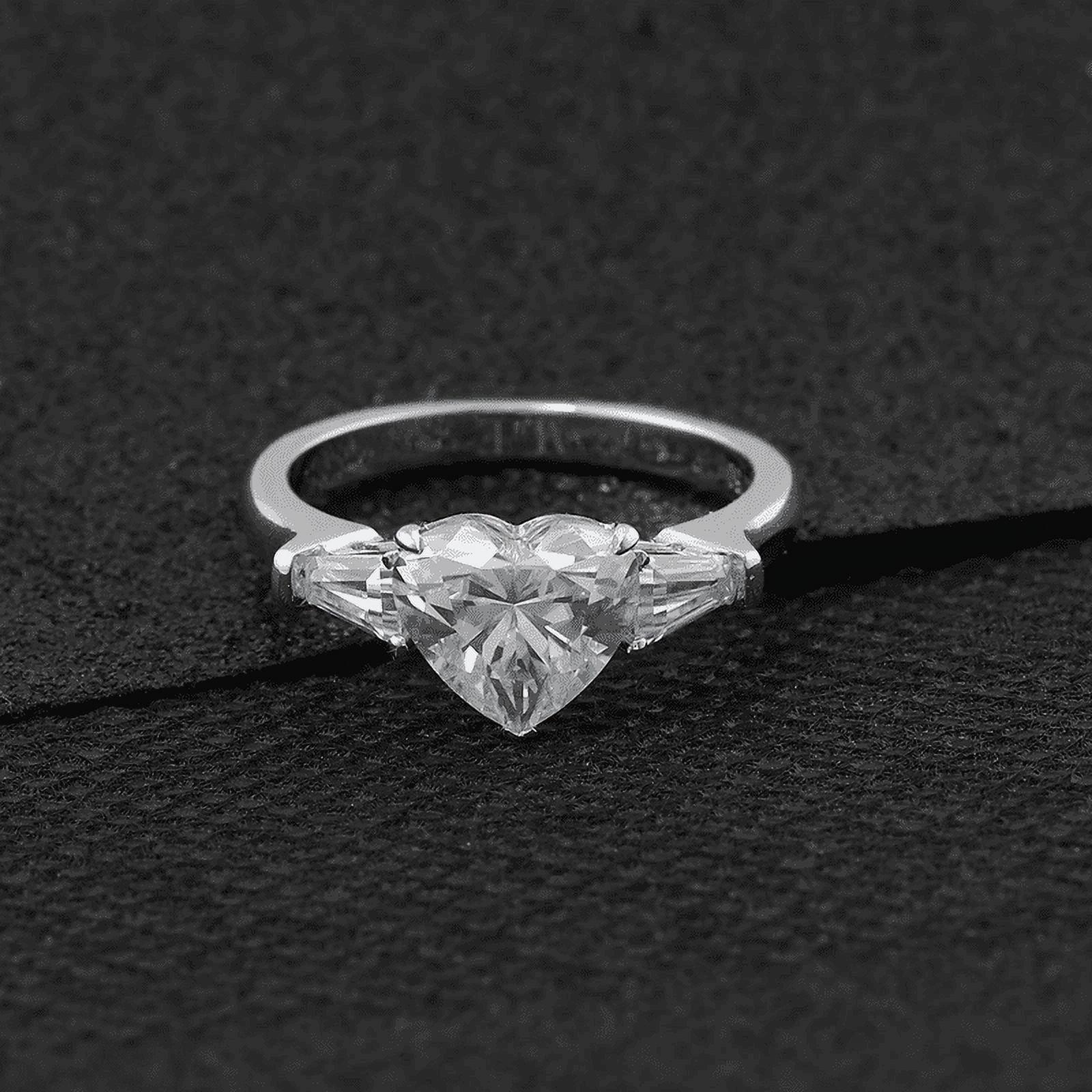 Eclet Jewels 1.9 Ct Heart Cut Diamond Ring for Women's - 14K White Gold ...