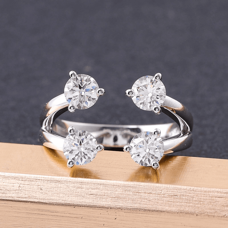 Eclet Jewels 14K White Gold Over Ring - 1.5 Ct Round Cut Diamond Rings ...