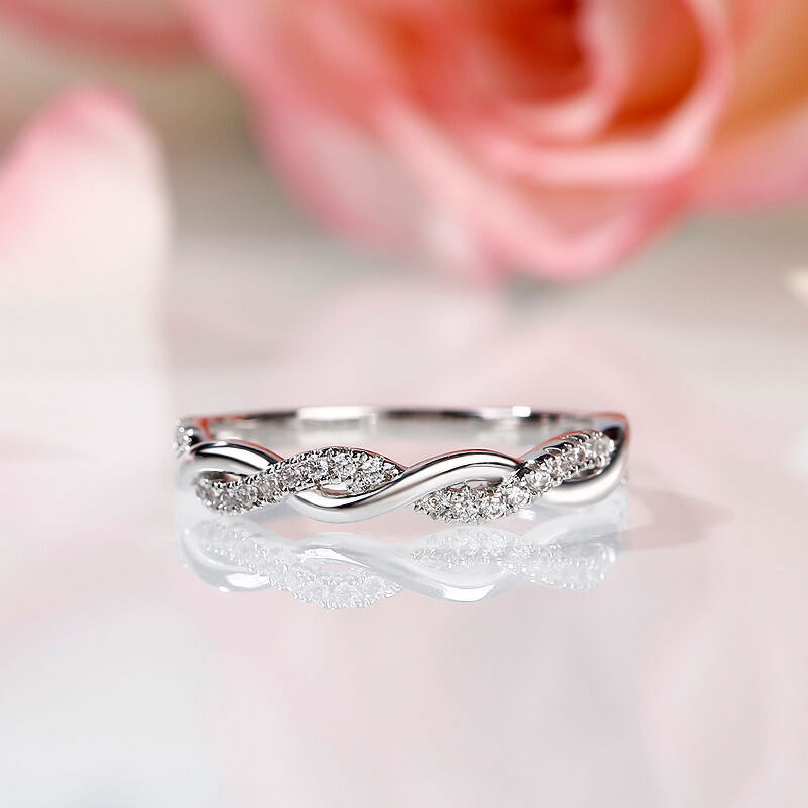 Eclet Jewels 14K White Gold Over Ring - 1 Ct Round Cut Diamond Ring for ...