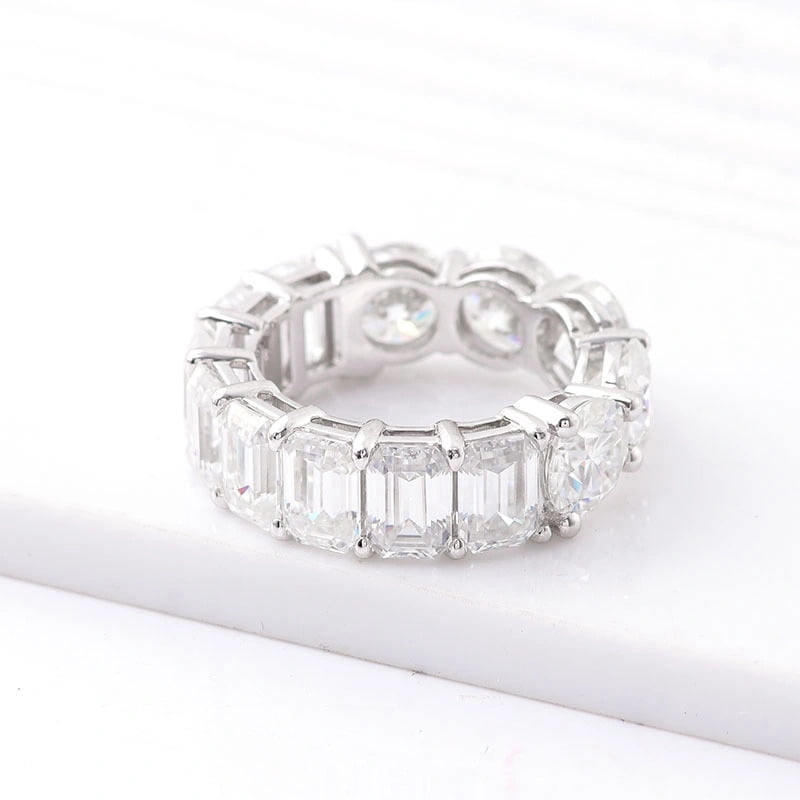 Eclet Jewels 14K White Gold Over Rings for Gifts - 1.9 Ct Emerald Cut ...