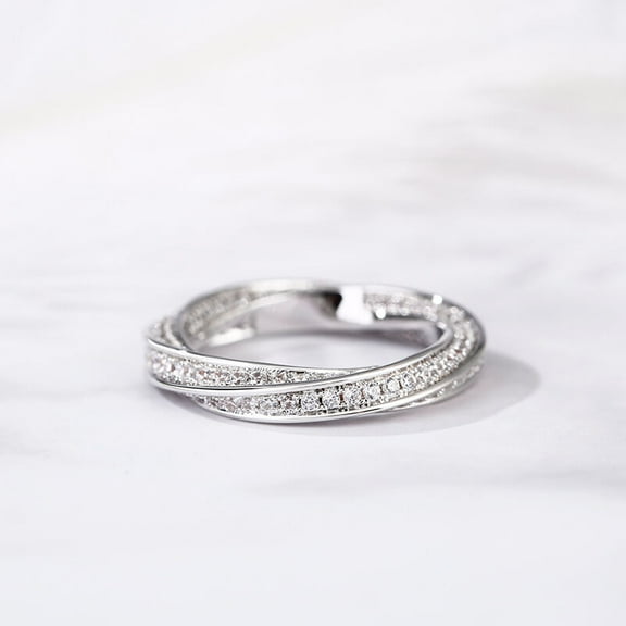 Eclet Jewels 14K White Gold Over Wedding Anniversary Ring - Princess ...