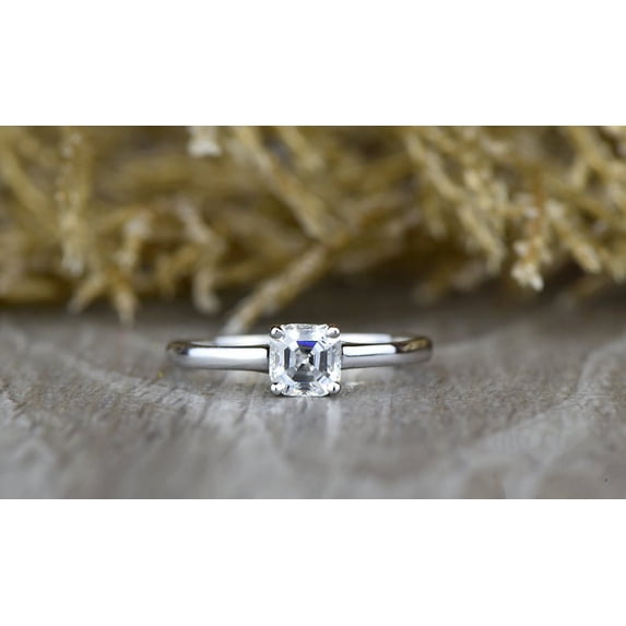 Eclet Jewels 14K White Gold Over Wedding Rings - 1.5 Ct Asscher Cut ...