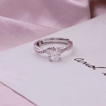 Eclet Jewels 14K White Gold Plated Ring - 2.1 Ct Lab Created Oval Cut ...