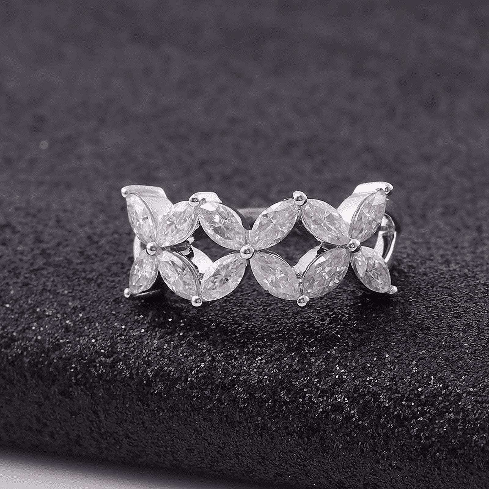Eclet Jewels 14K White Gold Plated Rings - 1.5 Ct Marquise Cut ...