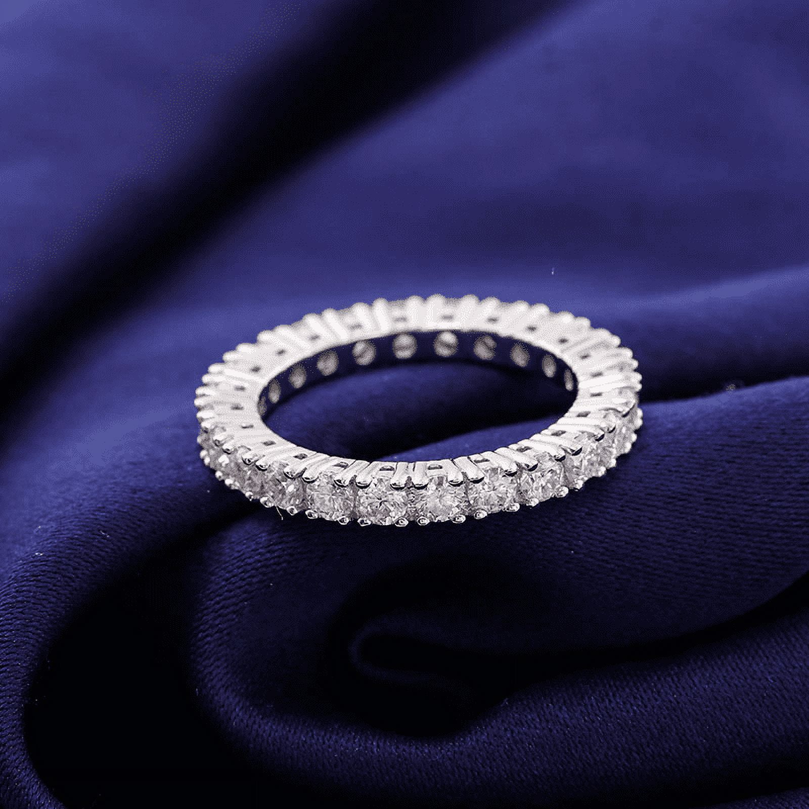 Eclet Jewels 14K White Gold Plated Rings for Women's - 1.1 Ct Round Cut ...
