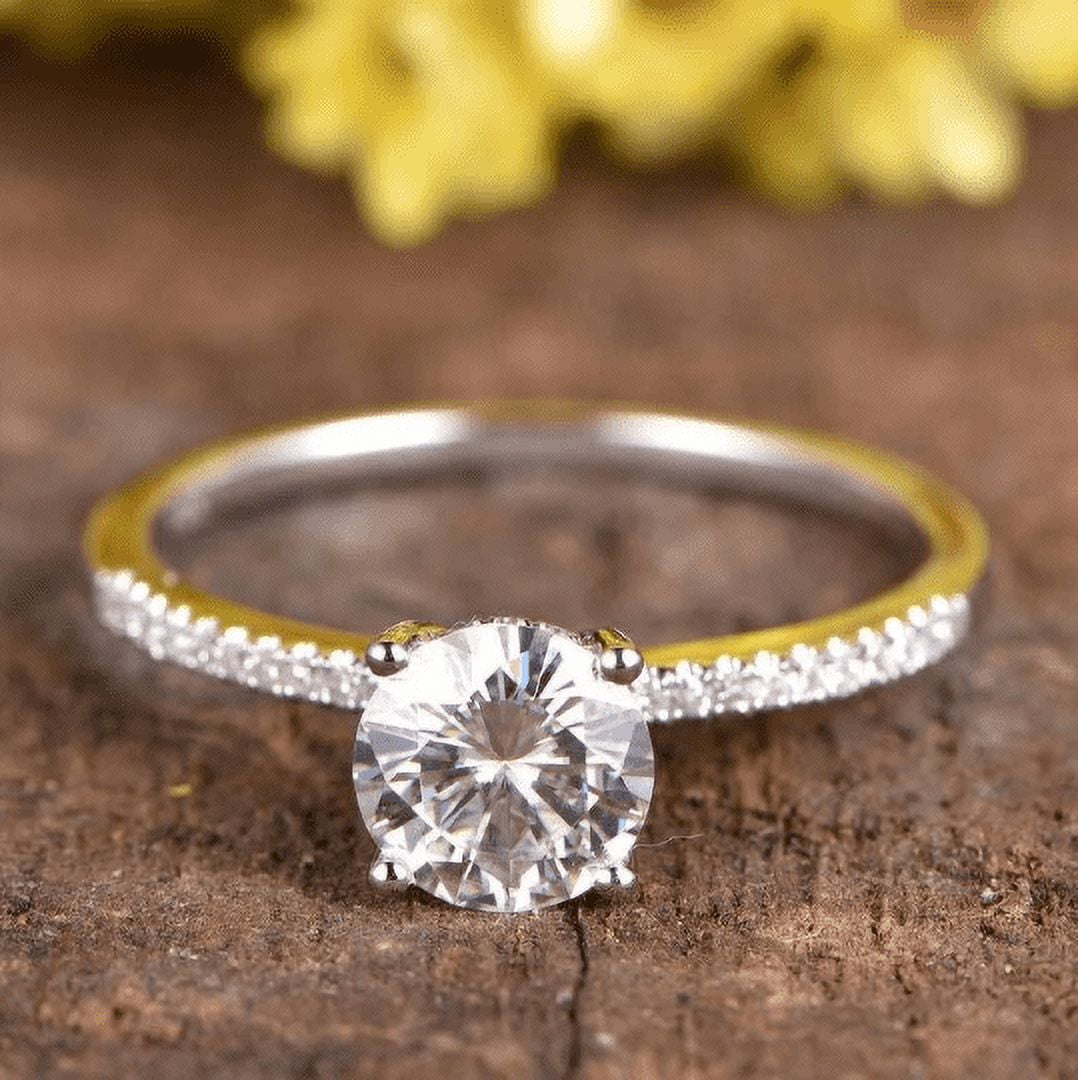 Eclet Jewels 14K White Gold Plated Rings for Women's - 1.8 Ct Round Cut Diamond Rings - Forever ...