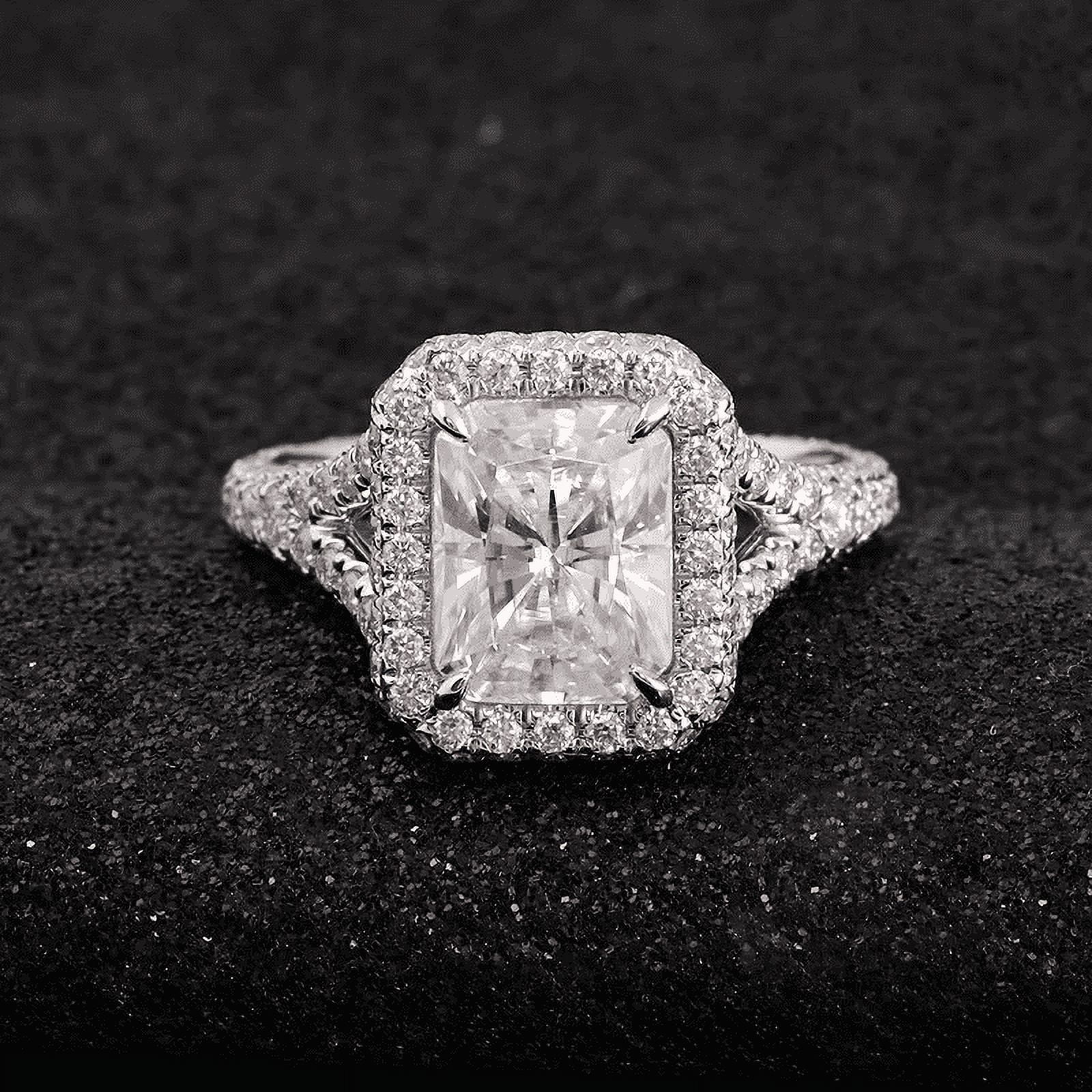 Eclet Jewels 2 Ct Radiant Cut Moissanite Wedding Rings - 14K White Gold ...