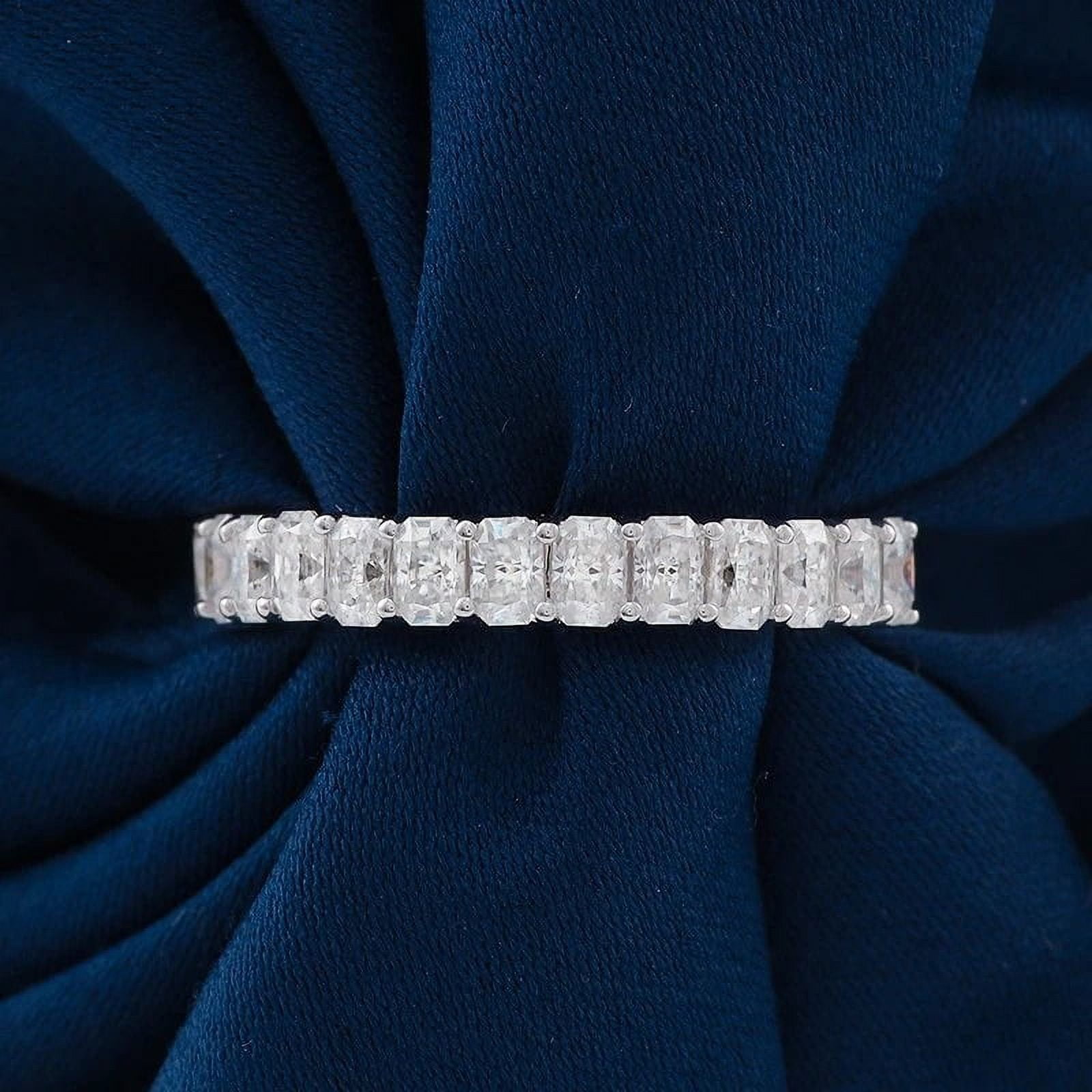 Eclet Jewels Silver Band for Women's - 1.3Ct Radiant Cut White ...