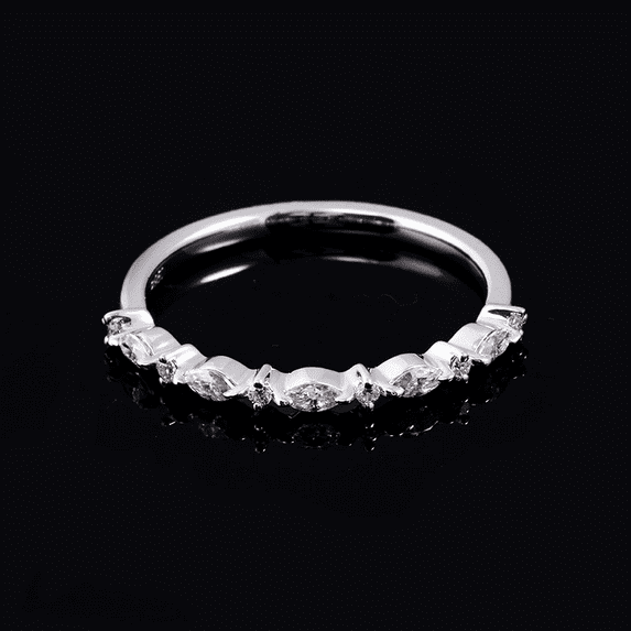 Eclet Jewels White Gold Over 14K Silver Diamond Rings - Marquise Cut ...