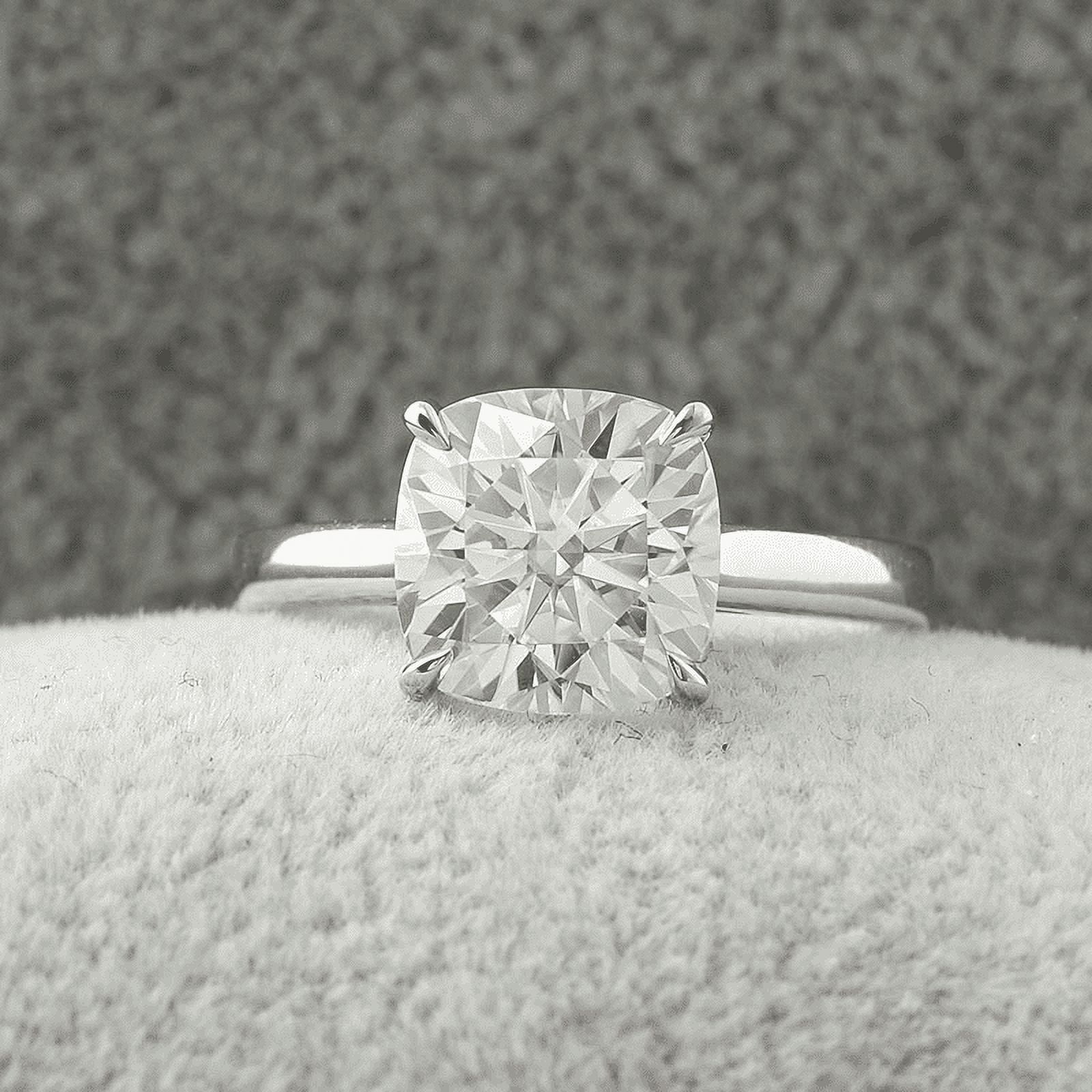 Eclet Jewels White Gold Over 14K Silver diamond Rings - Cushion Cut ...