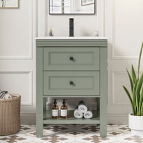 Eclife 24 in Freestanding Single Bathroom Vanity with Ceramic Sink Top ...