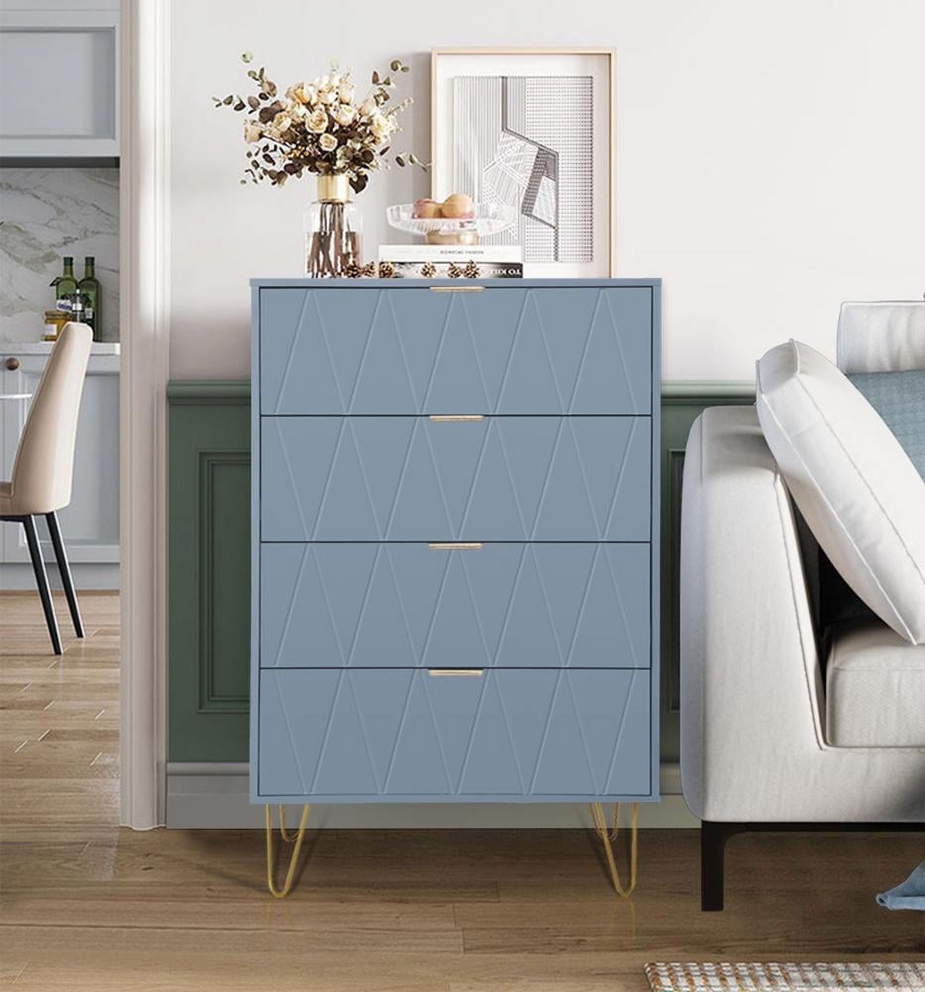 Eclife 4-Drawer Dressers Chest Accent Storage Unit with Aesthetic Slim ...