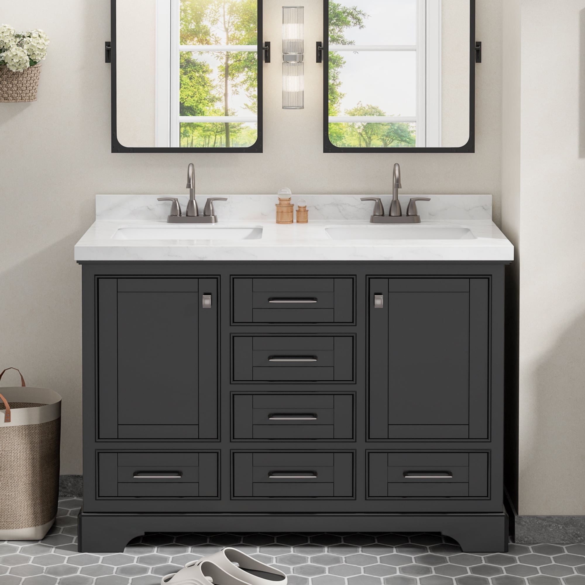 Cool 48 Inch Double Sink Vanity With Top Gallery