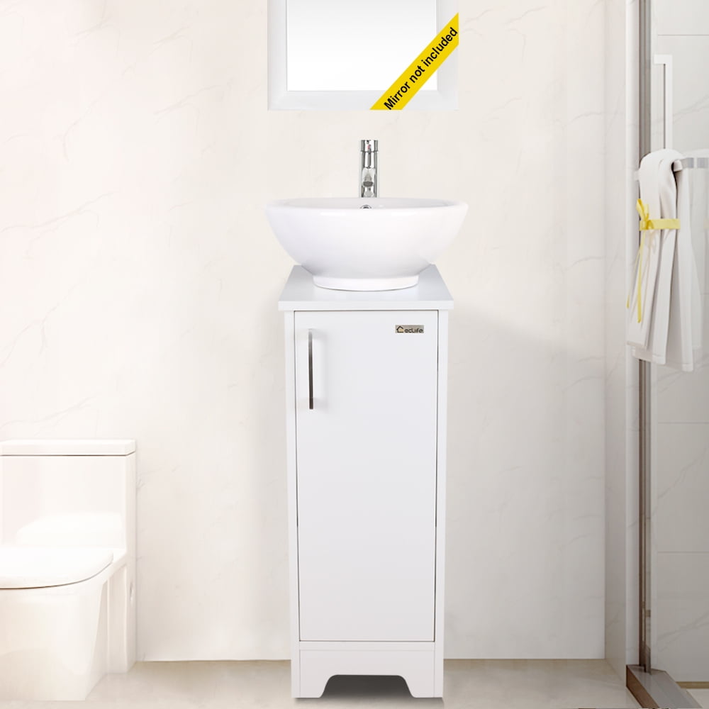 Eclife Small Bathroom Vanity Vessel Sink Set 13" W x 20" D x 32" H with ...