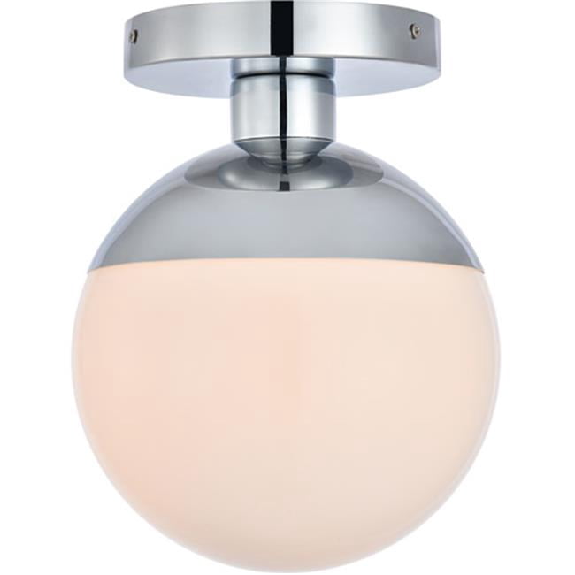 Eclipse 1 Light Flush Mount Ceiling Light with Frosted White Glass, Chrome - Walmart.com