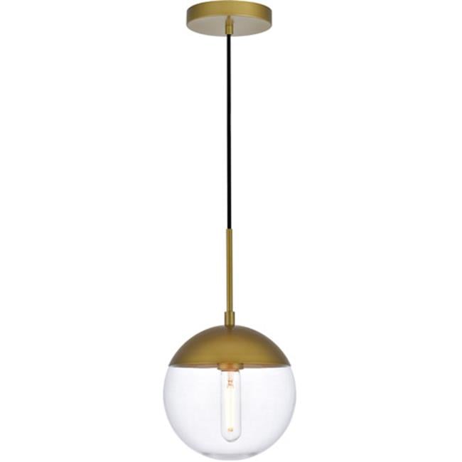 Eclipse 1 Light Pendant Ceiling Light with Clear Glass, Brass - Walmart.com