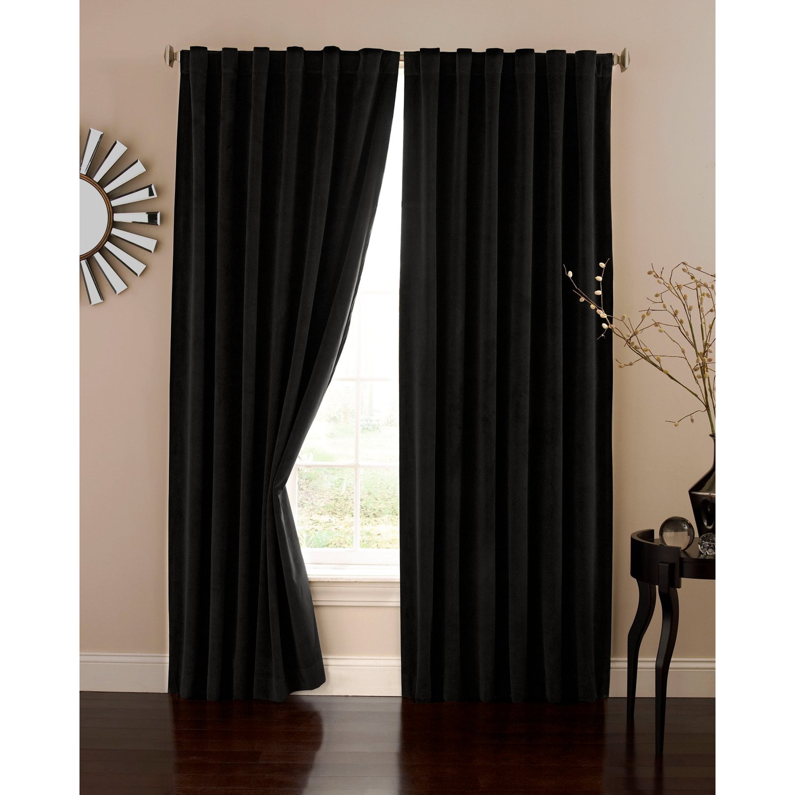 Eclipse Absolute Zero Velvet 100% Solid Blackout Home Theater Curtain ...
