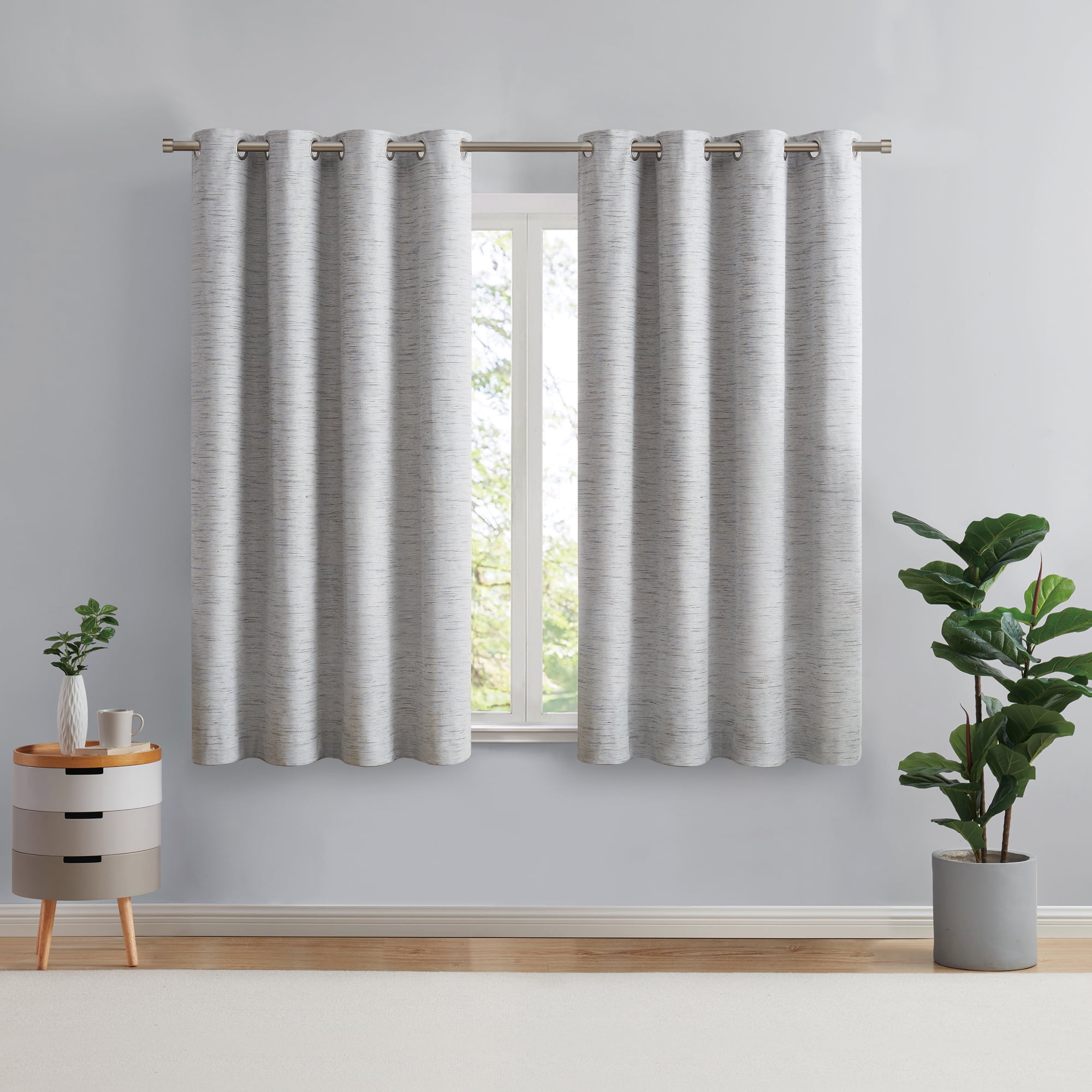 Eclipse Auden Traditional White Grommet Blackout Single Curtain Panel ...