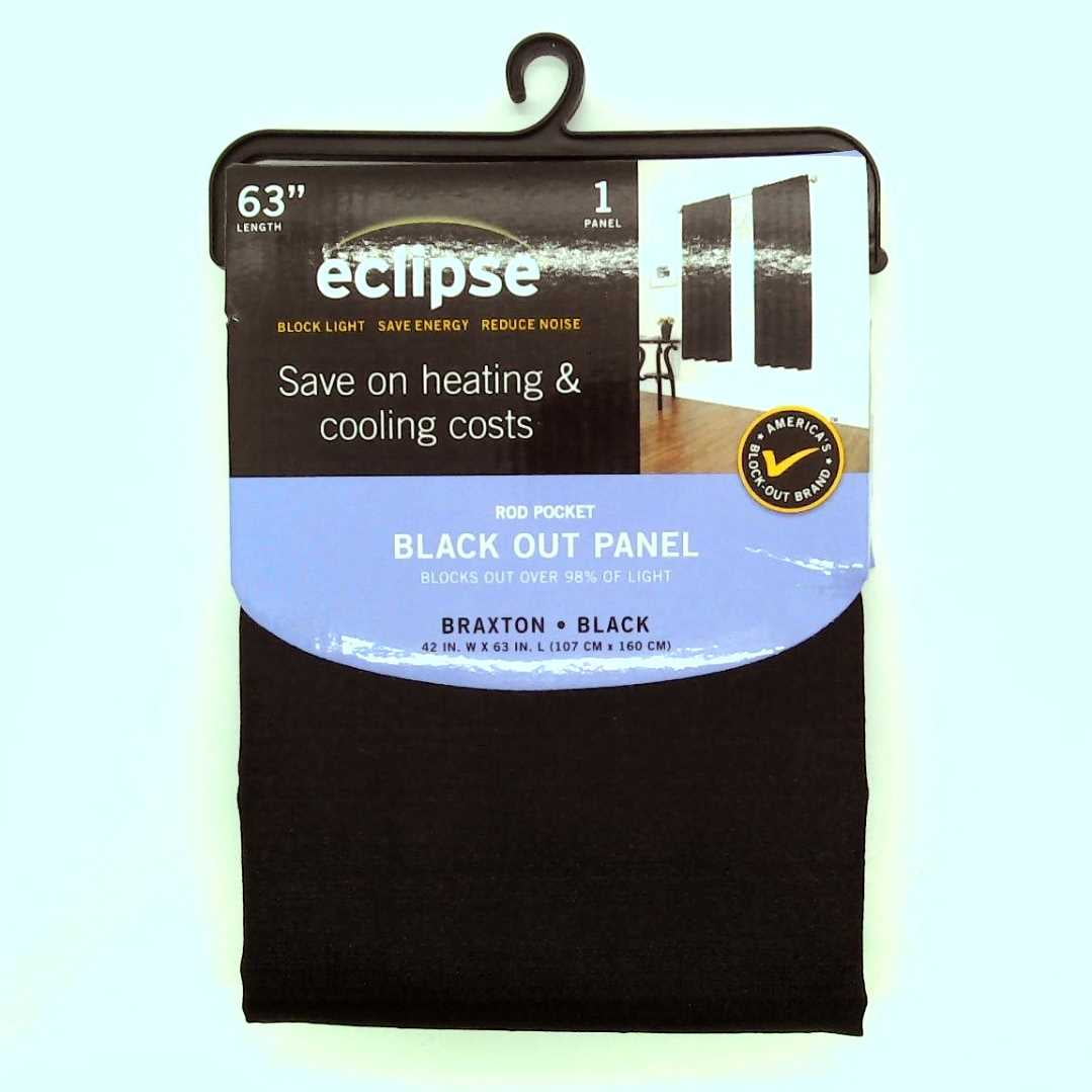 Eclipse Braxton Thermaback Blackout Curtain - Black - Walmart.com