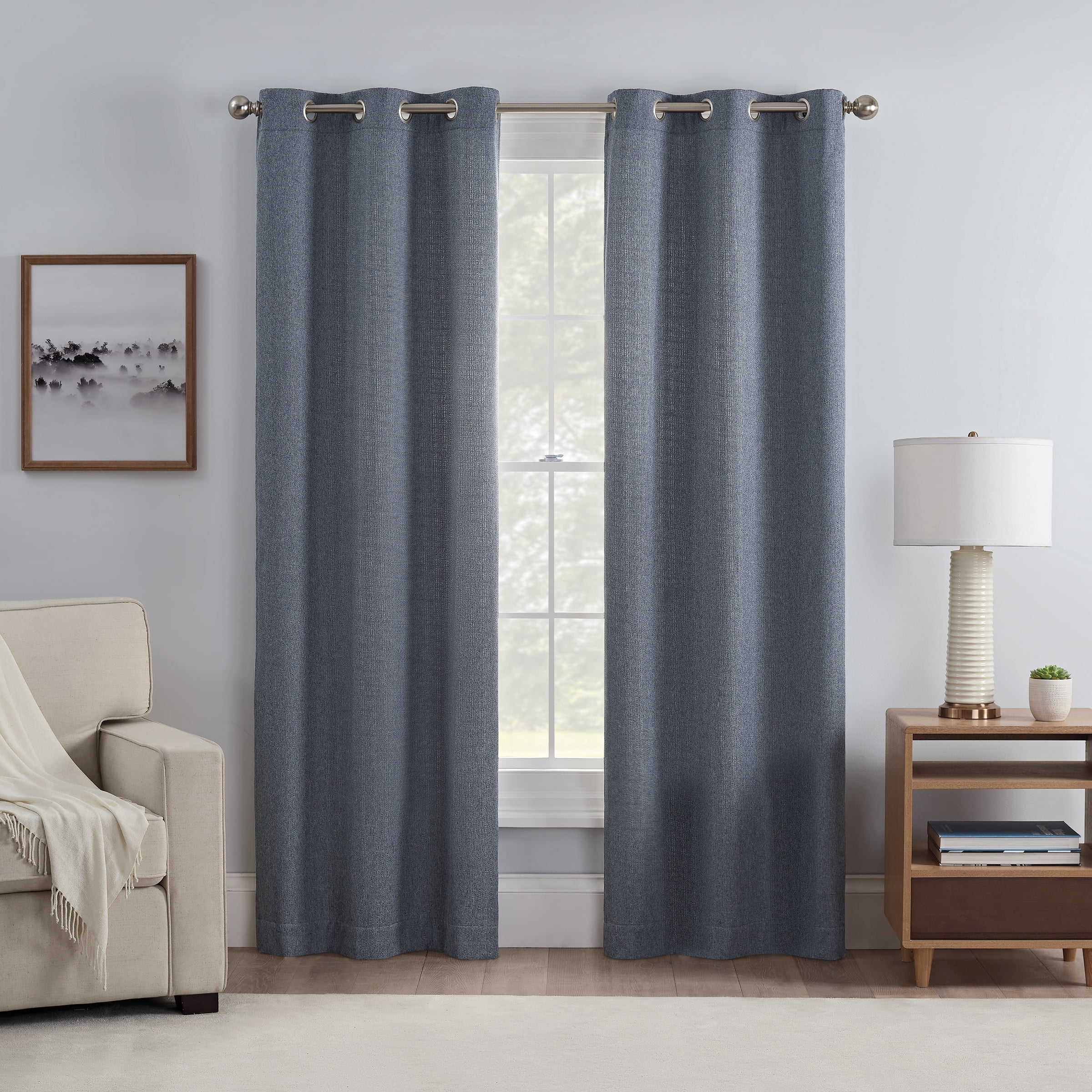 Eclipse Carter Draftstopper Room Darkening Grommet Curtain Panels, Set ...