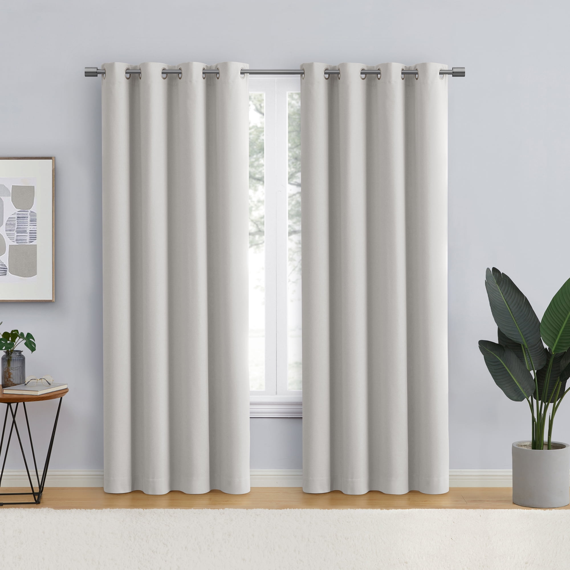 Eclipse Corte Solid Artic White Blackout Grommet Top Single Curtain ...