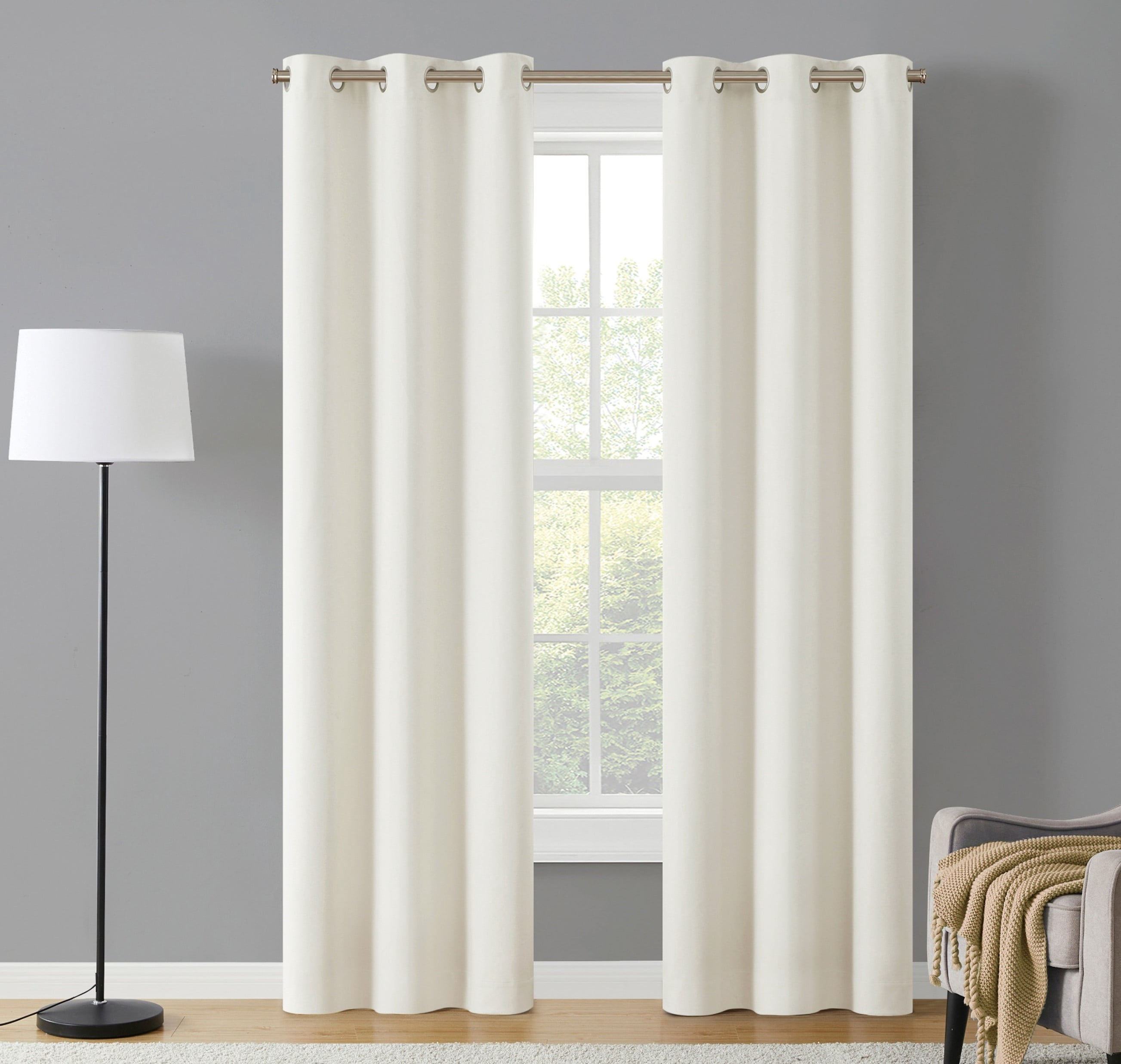 Eclipse Corte Solid Blackout Curtains, Set of 2, 84 Inch Long Blackout ...