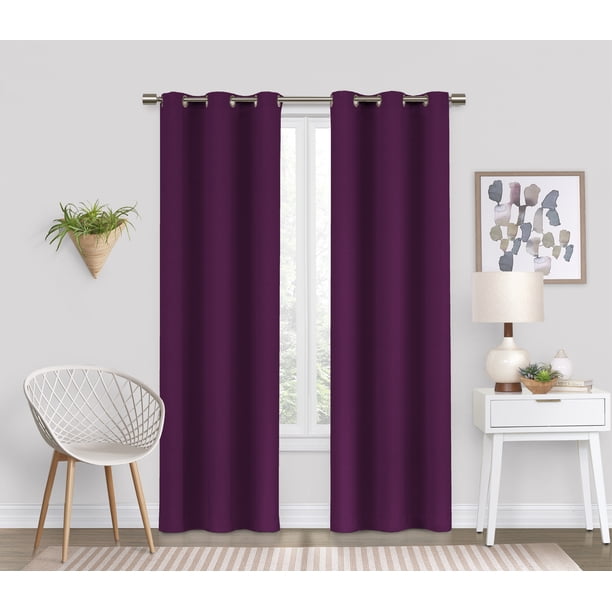 Eclipse Dayton Solid Color Blackout Grommet Single Curtain Panel ...