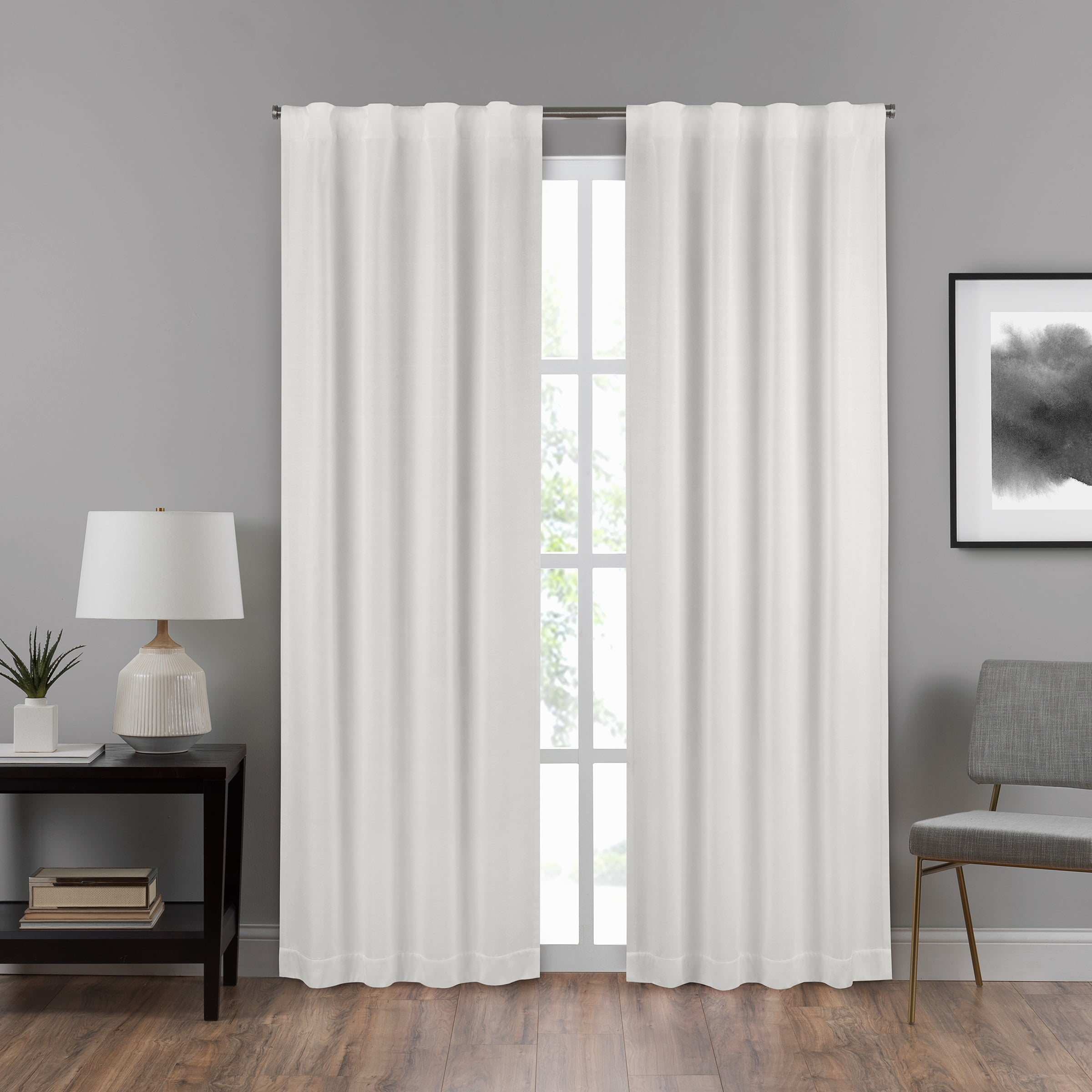 Eclipse Draft Stopper Summit Solid 40 x 108 Curtain Panel in White ...