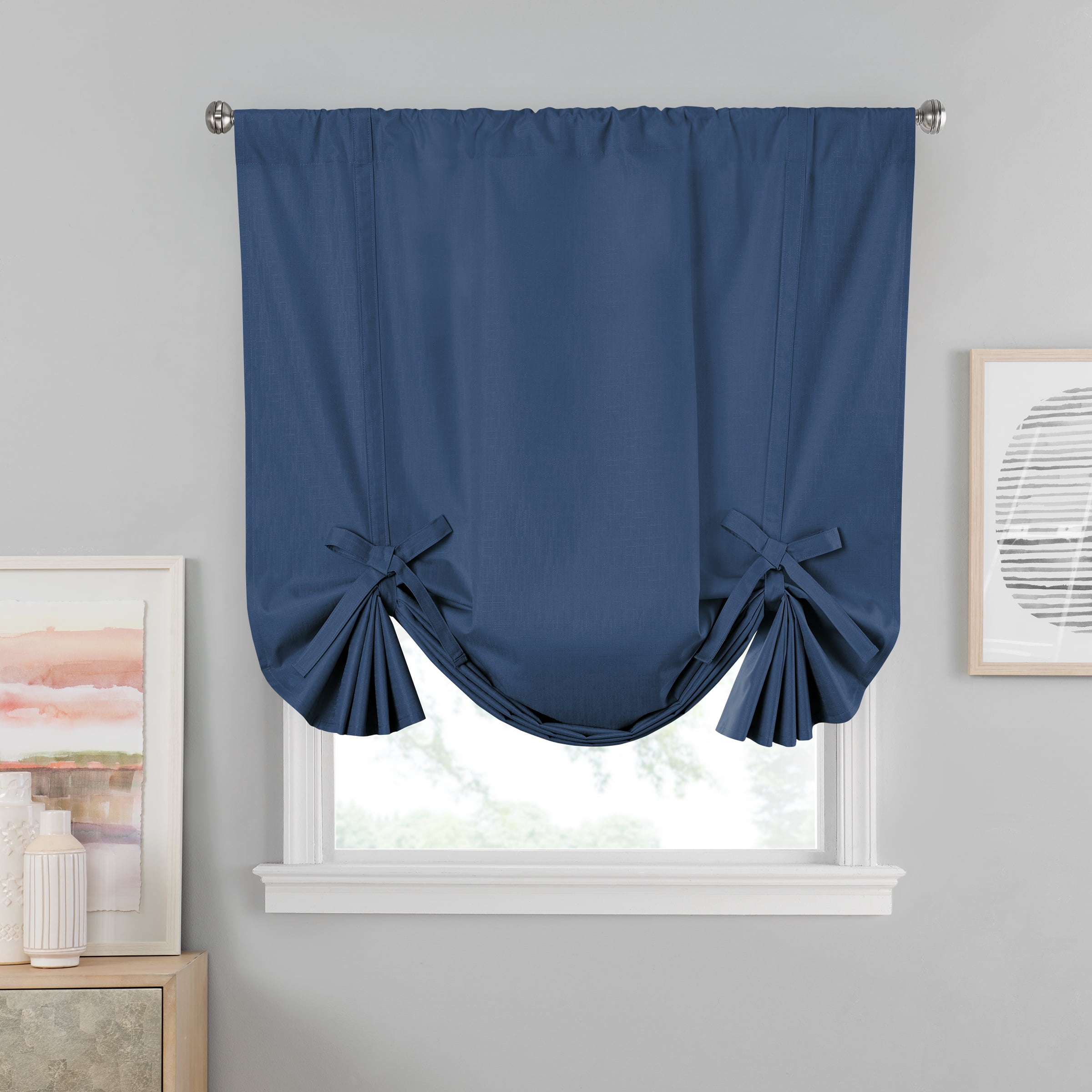 Eclipse Kendall Tie-Up Blackout Window Curtain Valance, 63 In long x 42 ...