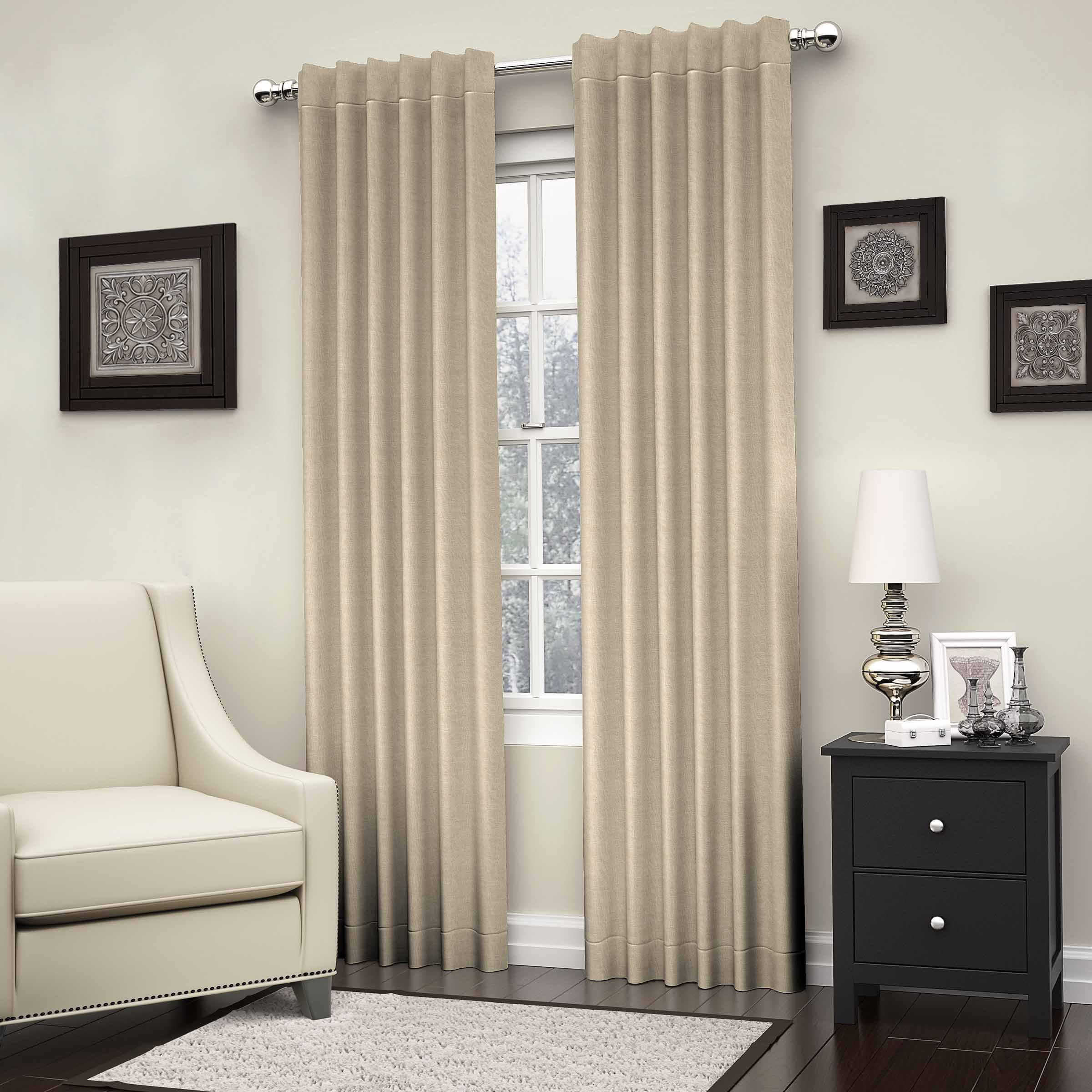 Eclipse Kenley Solid Color Blackout Rod Pocket Single Curtain Panel ...