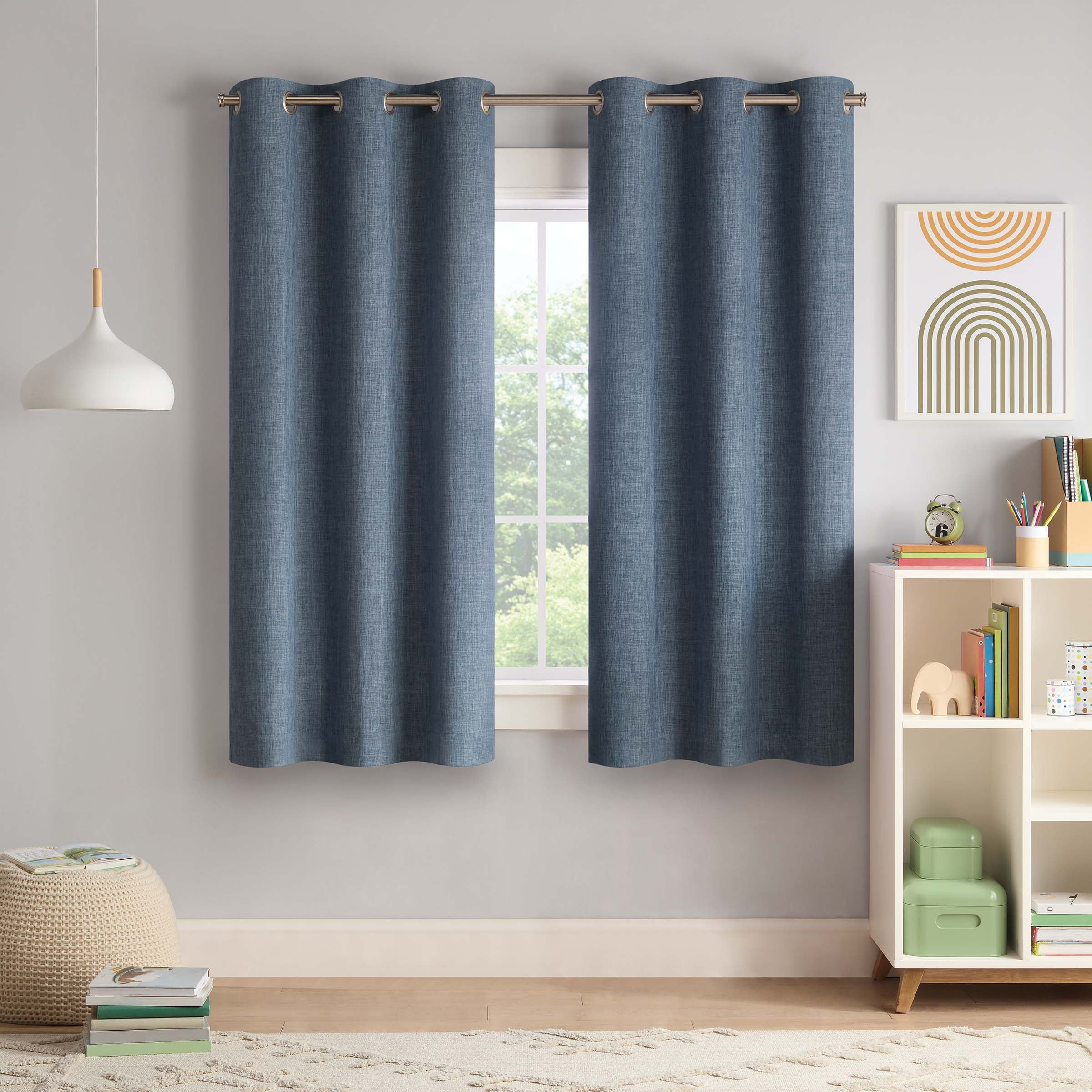 Eclipse Kids Chambray Solid 100% Blackout Grommet 63" long x 40" wide ...